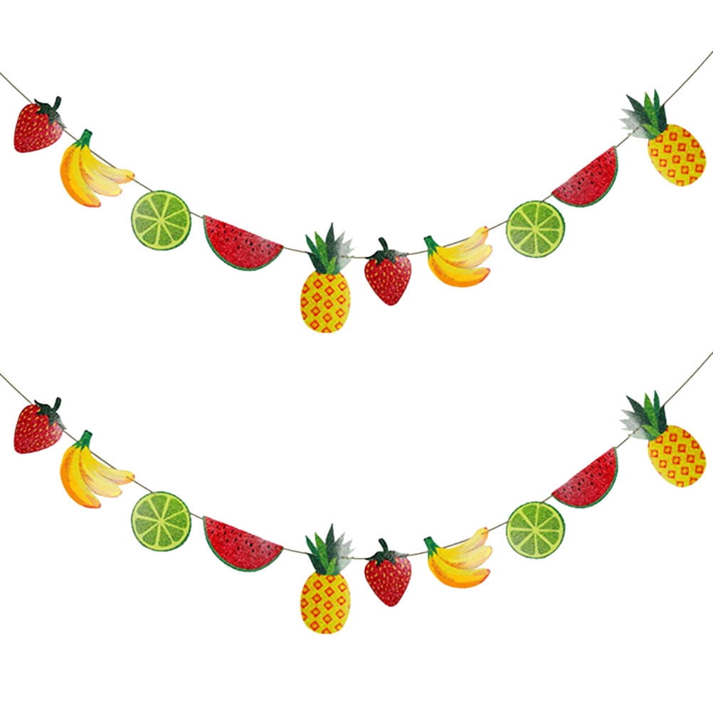 NUOLUX Party Fruits Banner Summer Theme Decoration Fruit Hanging Flags ...