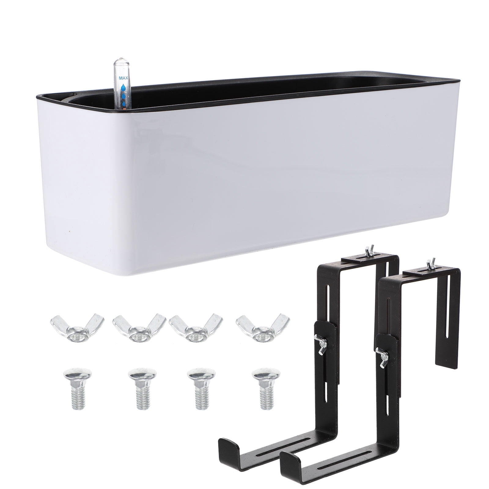 NUOLUX Planter Box Flower Window Self Watering Railing Pot Bracket Sill ...