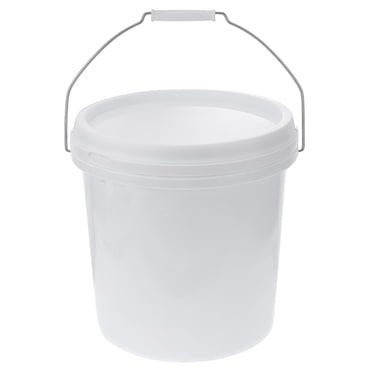 BPA-Free 5-Gallon Plastic Bucket, White with Collapsible Handle ...