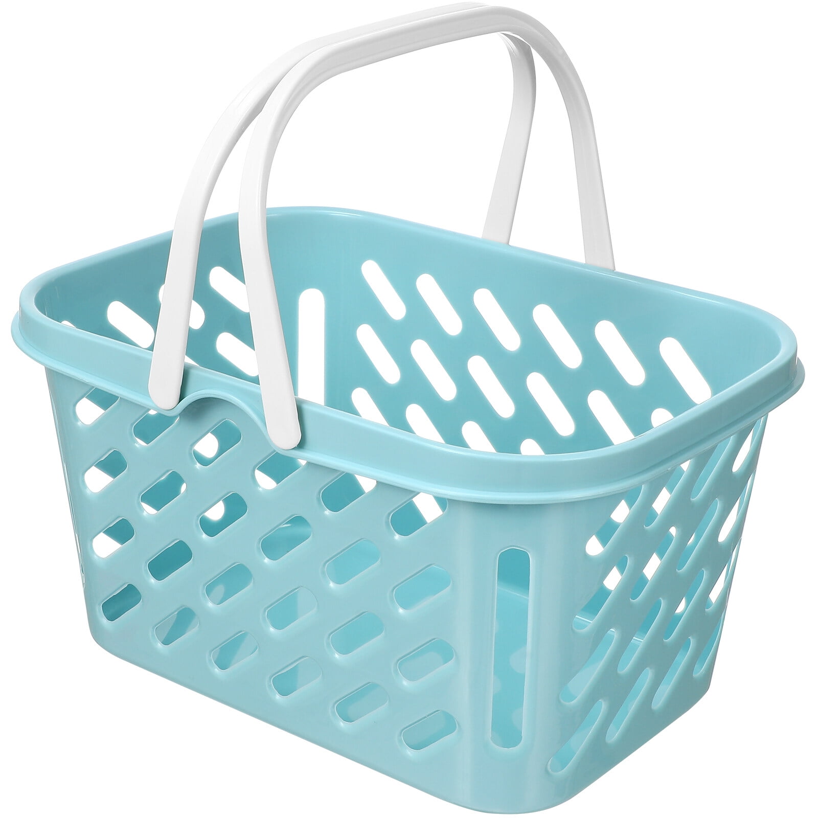 NUOLUX Plastic Storage Baskets, Blue, Reusable, Sturdy with Handles ...