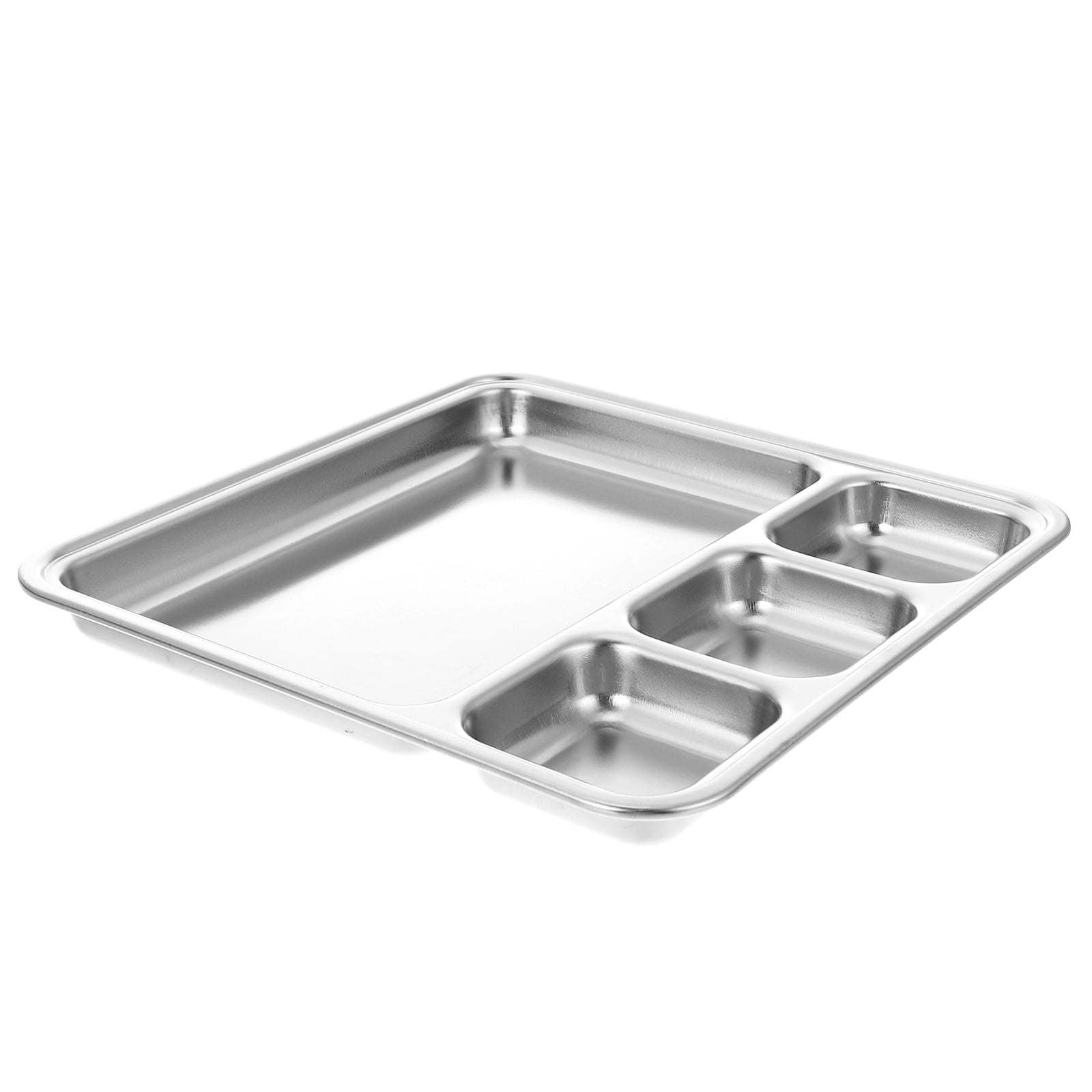 NUOLUX Plates Divided Plate Serving Steel Food Tray Stainless ...