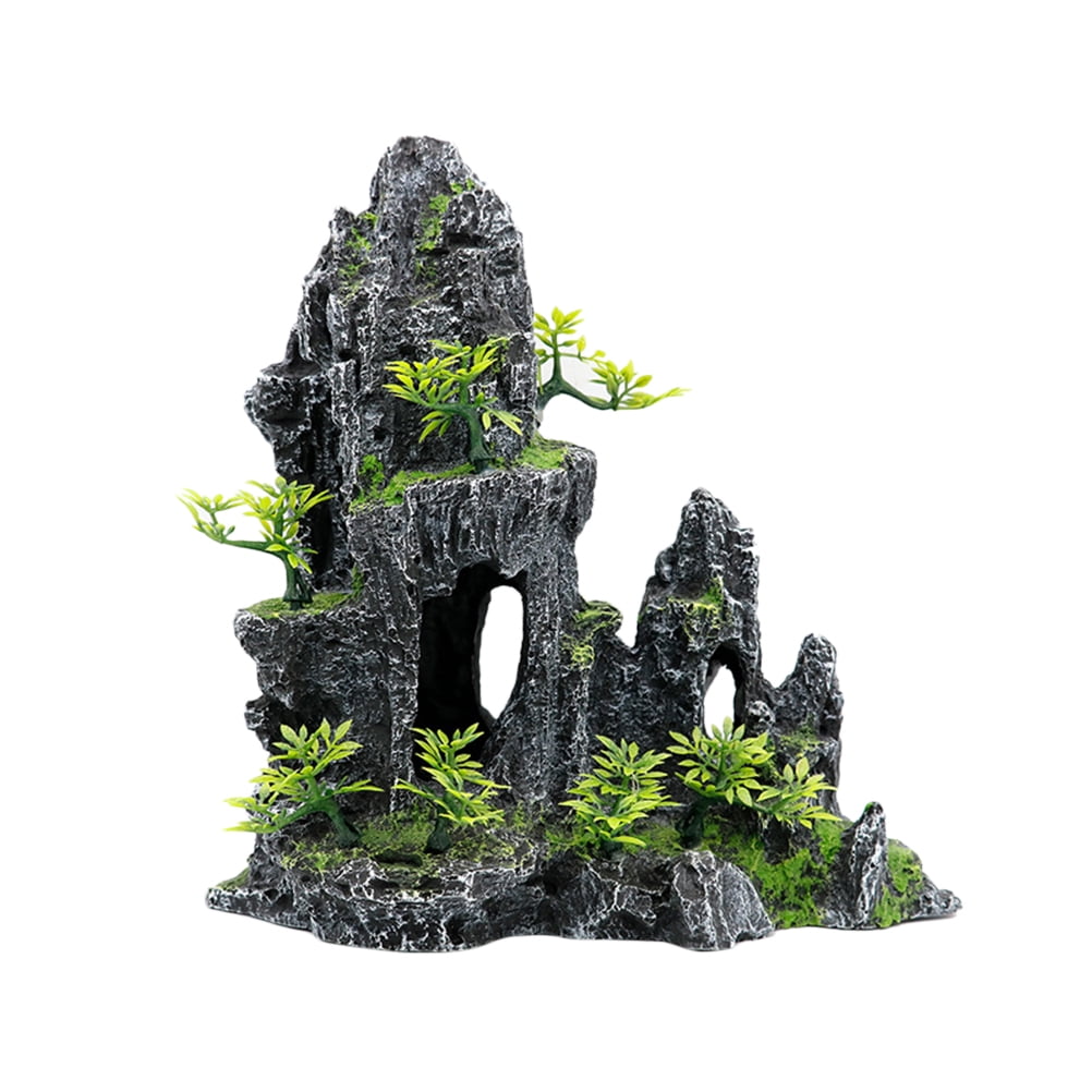 NUOLUX Resin Peak Craft Aquarium Rockery Ornament Artificial Mountain ...