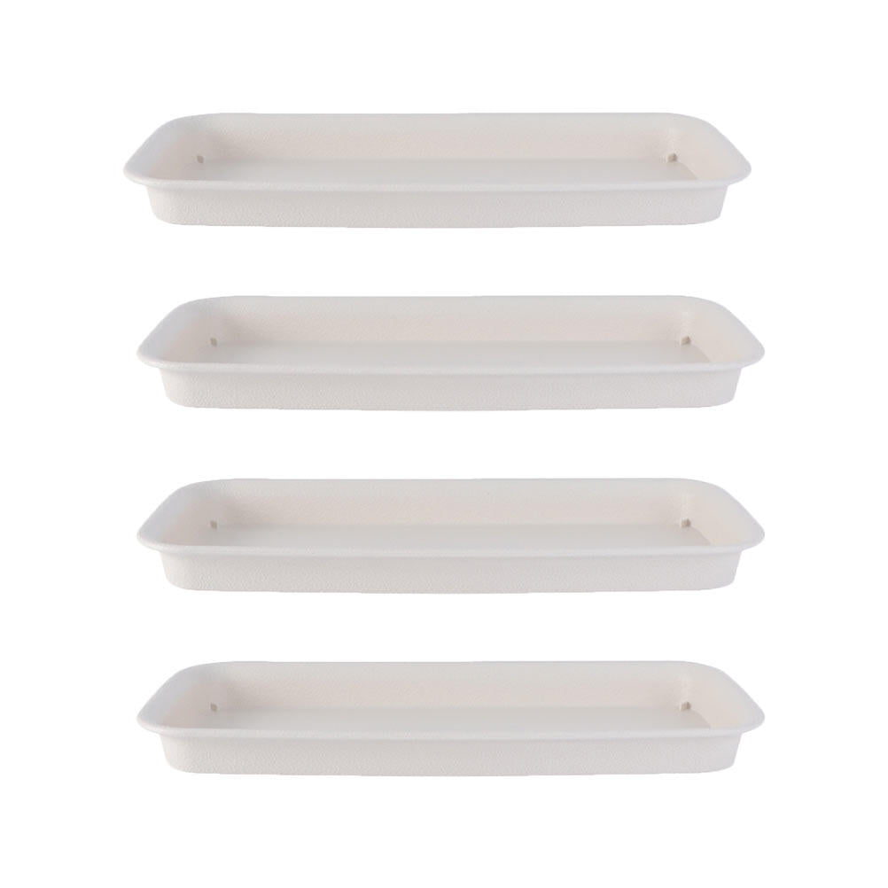 Tineasur Rectangular Plant Saucers Flowerpot Trays PP Beige Homeowners ...