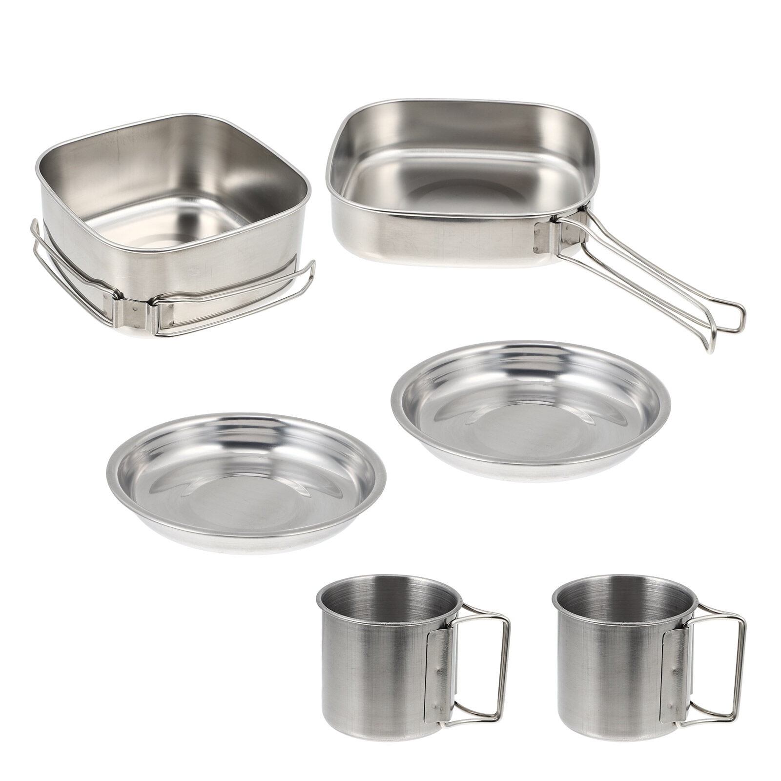 NUOLUX Set Camping Cooking Pot Cutlery Silverware Water Backpacking ...