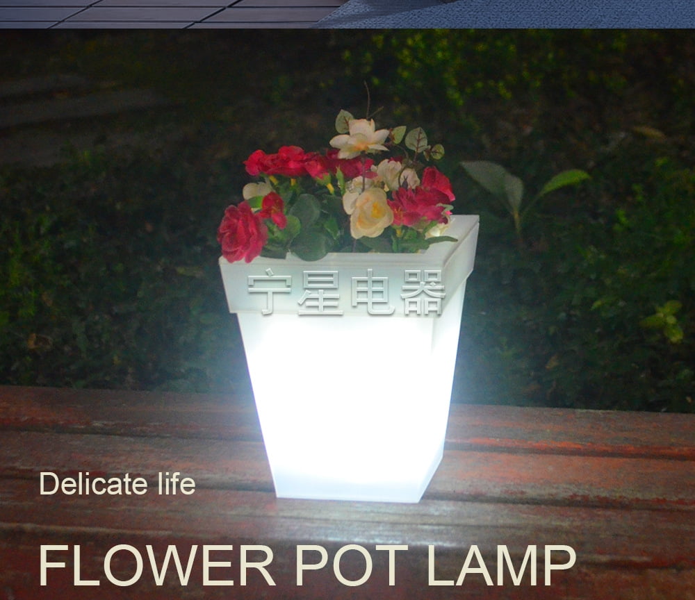 NUOLUX Solar Powered Flowerpot Luminous Plant Pot Glowing Flower Pot ...