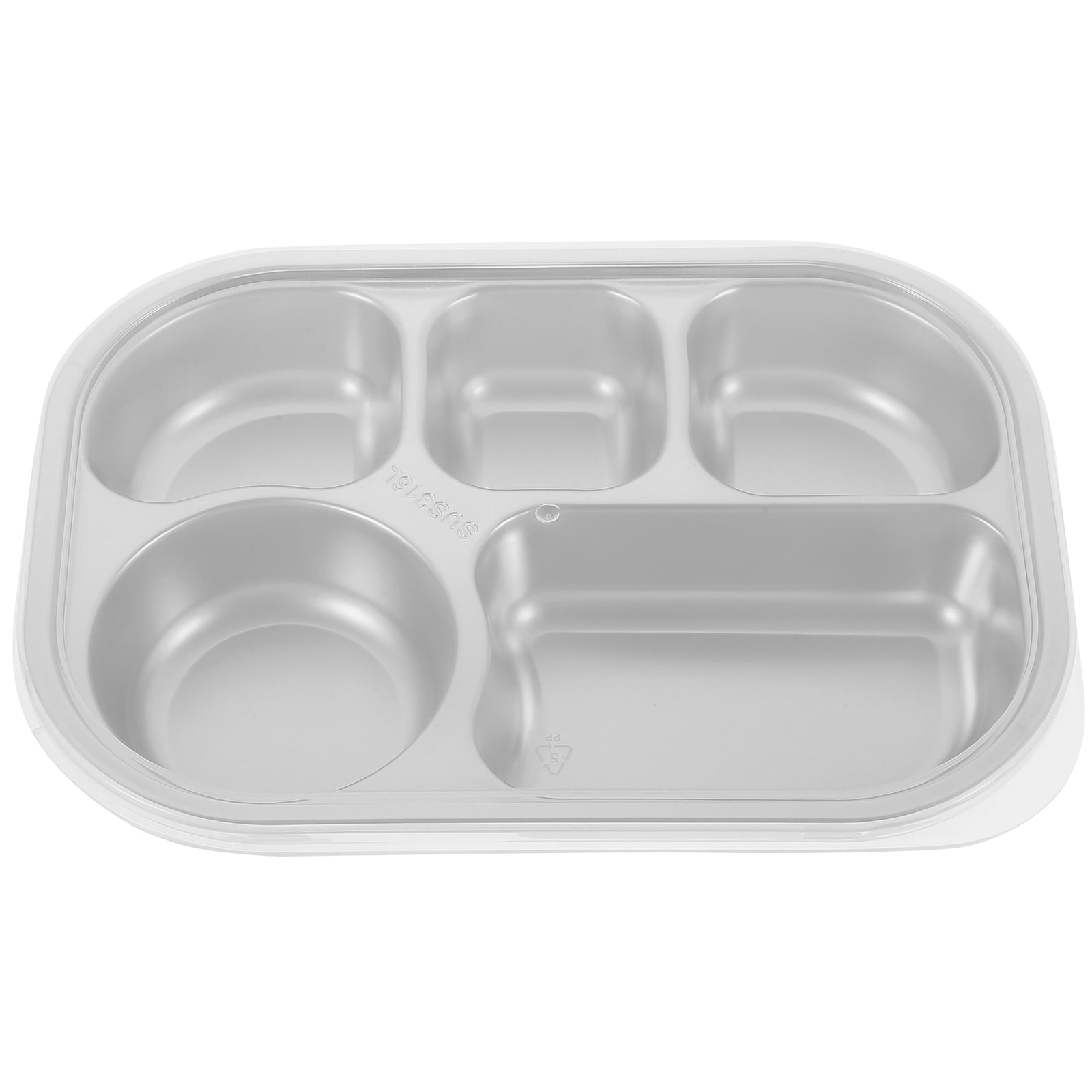 RENACLIPY Nuolux Stainless Steel Divided Plate deeper food serving tray ...