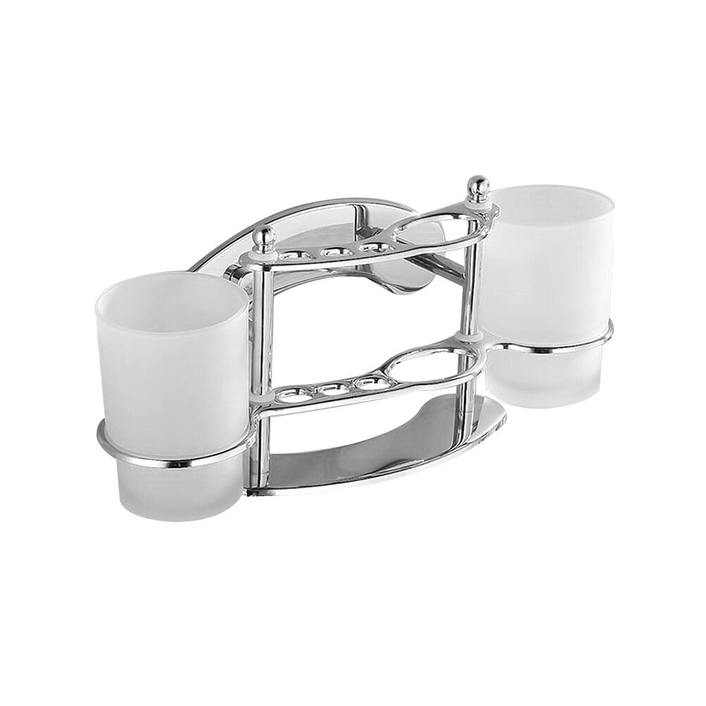 DEEPCRAFF Wall Mounted Toothbrush and Gargle Cup Holder in Silver ...