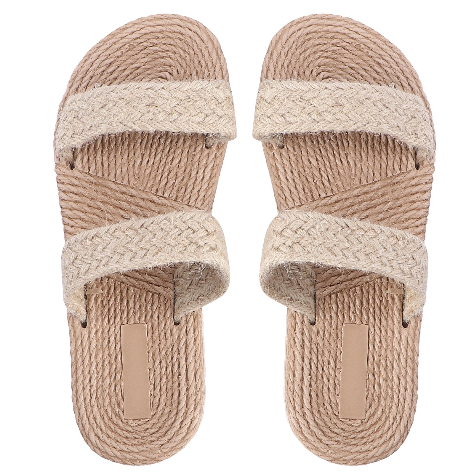 NUOLUX Straw Slipper Beach Sandals Flat Slippers Sandal Shoes Rope ...