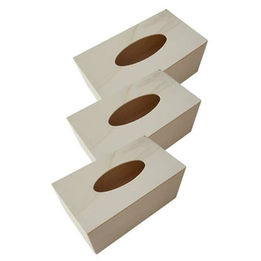 5Pcs Blank Wooden Box Wooden Napkin Holder Crafting Tissue Box Wooden ...