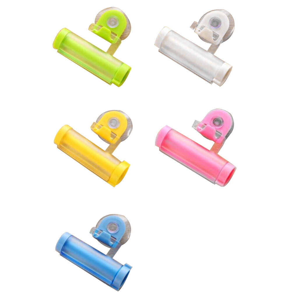 NUOLUX Toothpaste Squeezer 5Pack ABS Wall Mounted with Suction Cup for ...