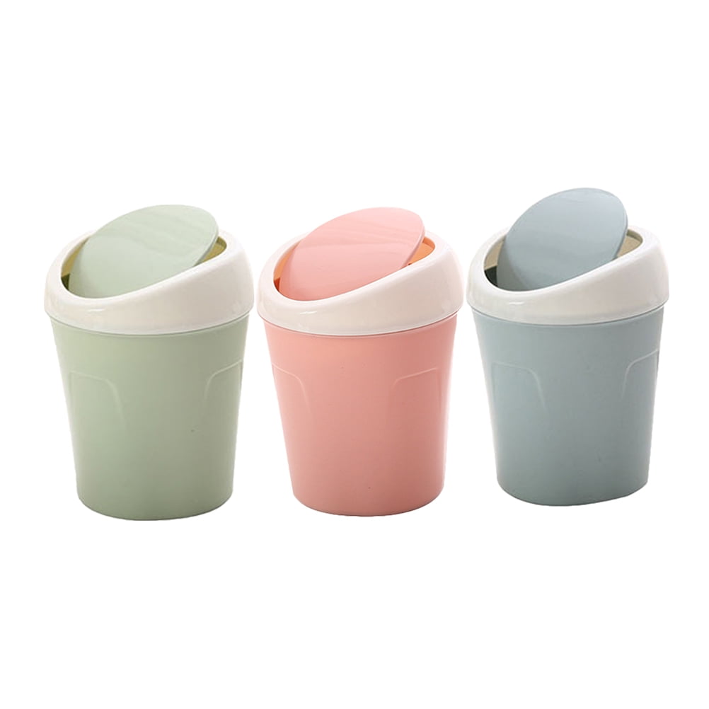NUOLUX Trash Can Garbage Can Waste Tiny Mini Bin Car Swing Bin Desktop ...