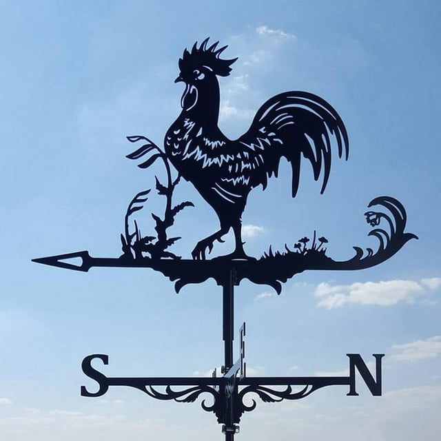 NUOLUX Weather Vane Wind Direction Indicator Decoration Rooster Model ...