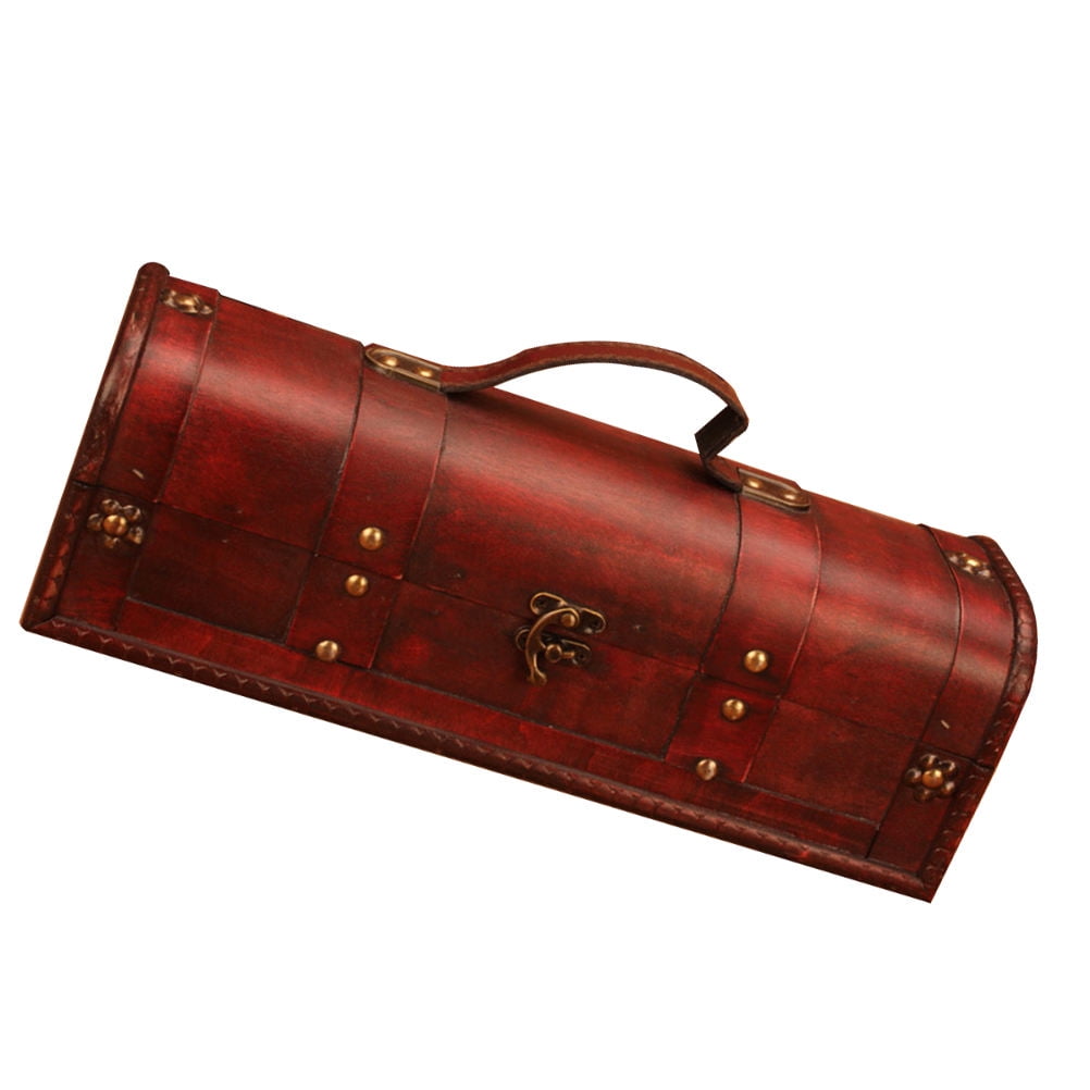 NUOLUX Wine Box Multi-Functional Handled Container Box 1Pc Wood Portable 13.4X4.5X4.3In ...