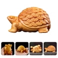 NUOLUX Wood Carving Turtle Figurine Khaki Wood Decor for Car Party and ...