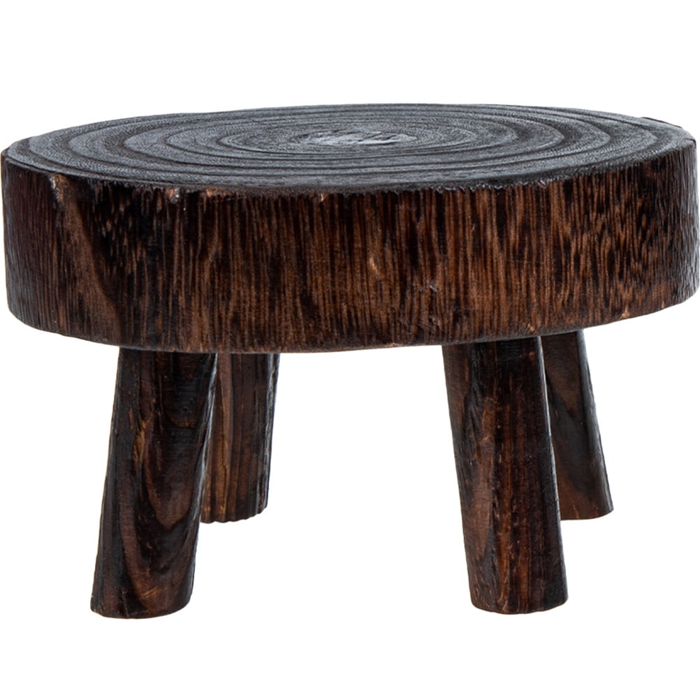 NUOLUX Wood Plant Riser Stand Round Stool Bonsai Holder Potted Plant ...