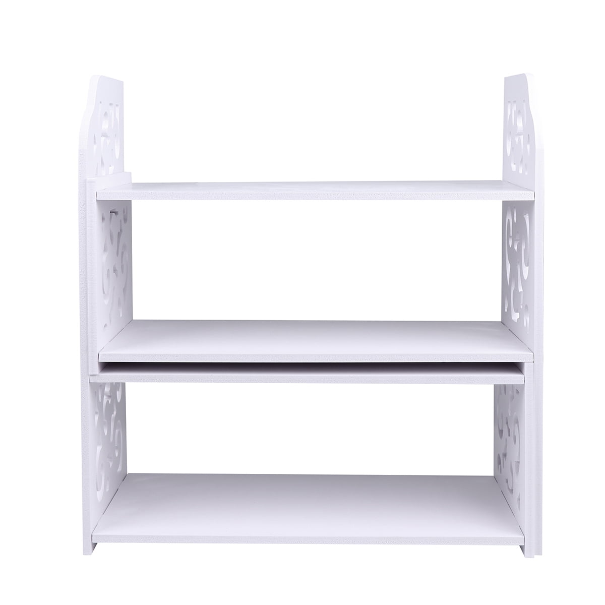Tineasur White Wooden Desk Organizer, Space-Saving, Smooth Surface ...