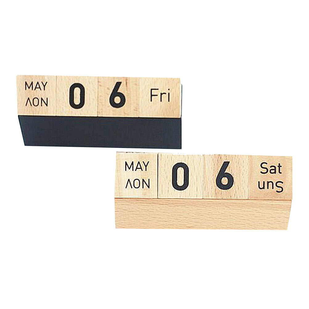Tineasur Decorative Calendar Ornament Wooden Rectangular Home ...