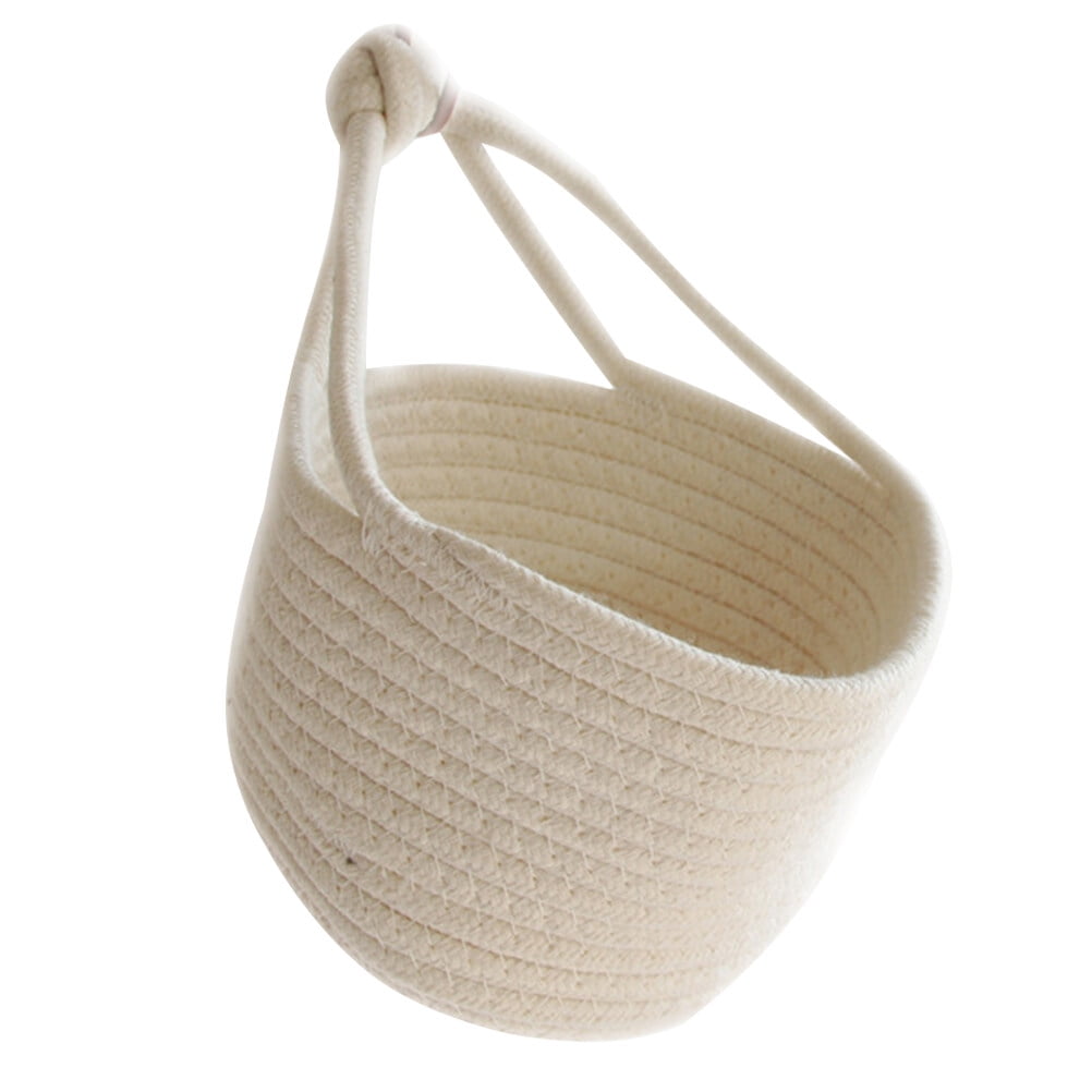 NUOLUX Woven Hanging Basket Cotton Rope Storage Basket Sundries ...