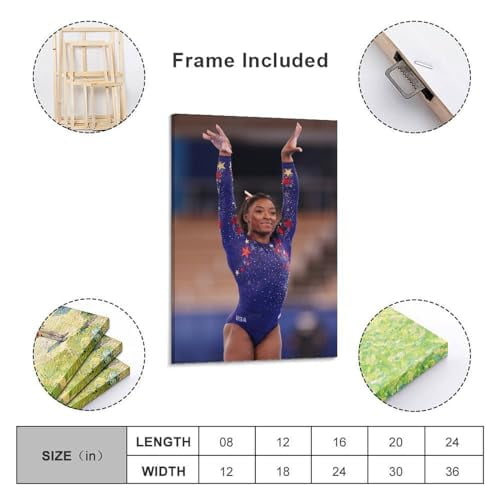 NUOSIJUN Simone Biles Gymnastics Athlete Poster Poster Cool Artworks ...