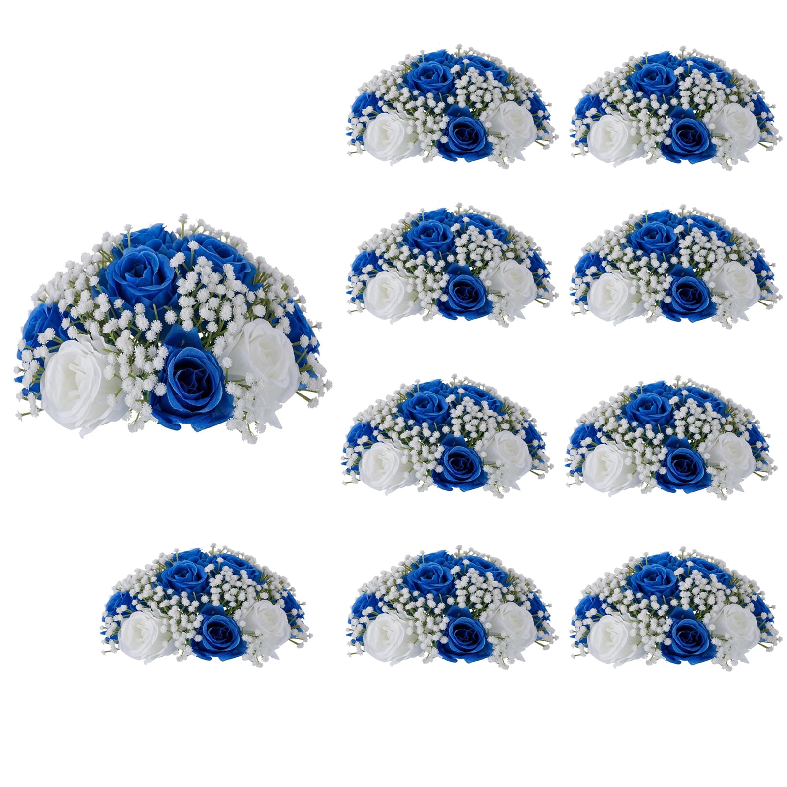 NUPTIO Baby's Breath Artificial Flowers Bulk: 10 Pcs Royal Blue Silk ...