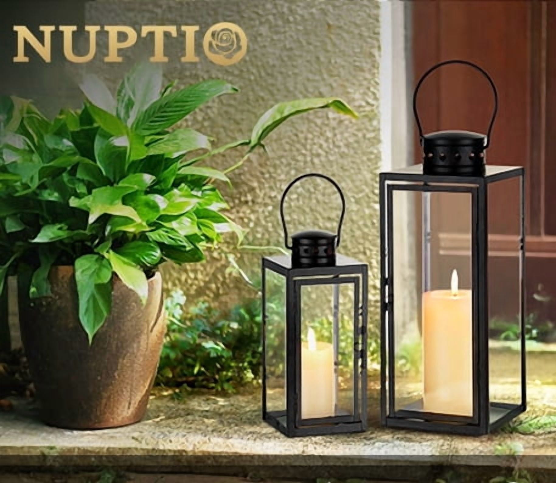 Nuptio Black Candle Lantern Decorative Indoor，Outdoor Lanterns for Fall ...