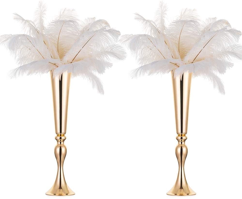 "Nuptio 22"" Tall Metal Gold Flower Vases for Wedding & Dining Party ...