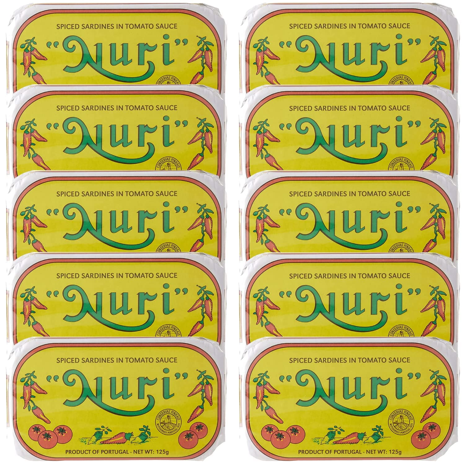 NURI Portuguese Sardines in Spiced Tomato KKS1 Sauce - 10 Pack - (4.4 ...