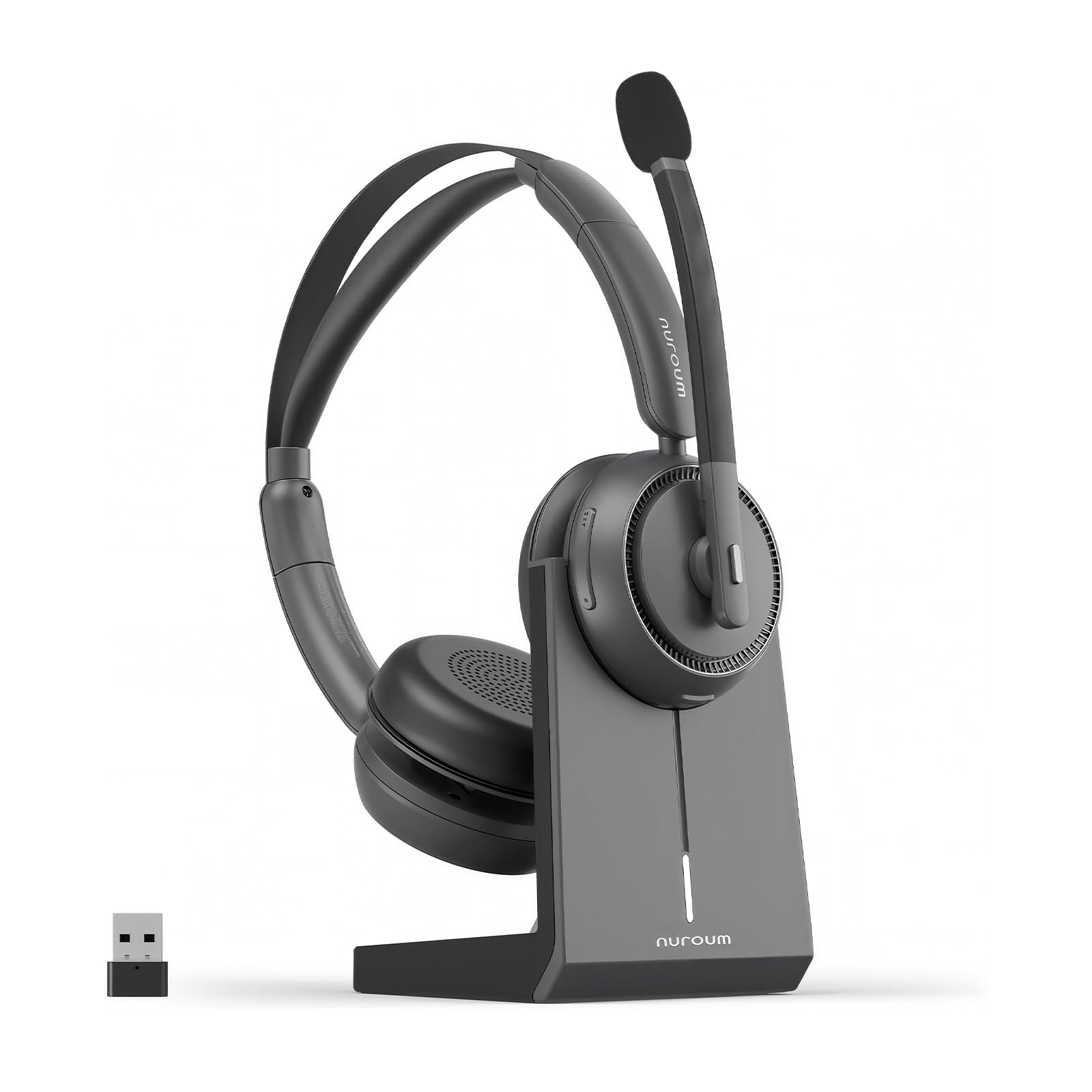 NUROUM HP31D(2nd Gen) Wireless Headset with Mic for Work, Bluetooth ...