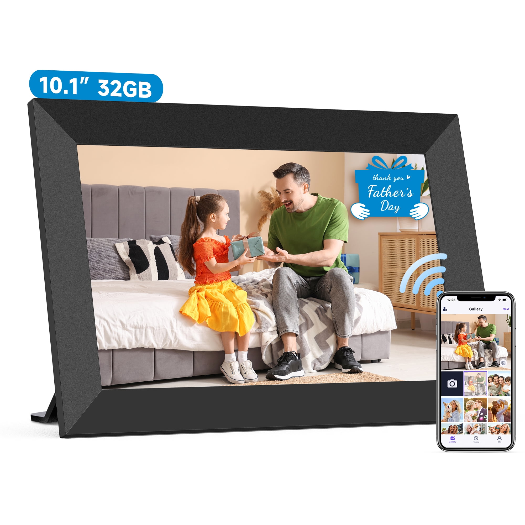 NUSICAN Digital Photo Frames 10.1" , WiFi Digital Frame with 32GB ...