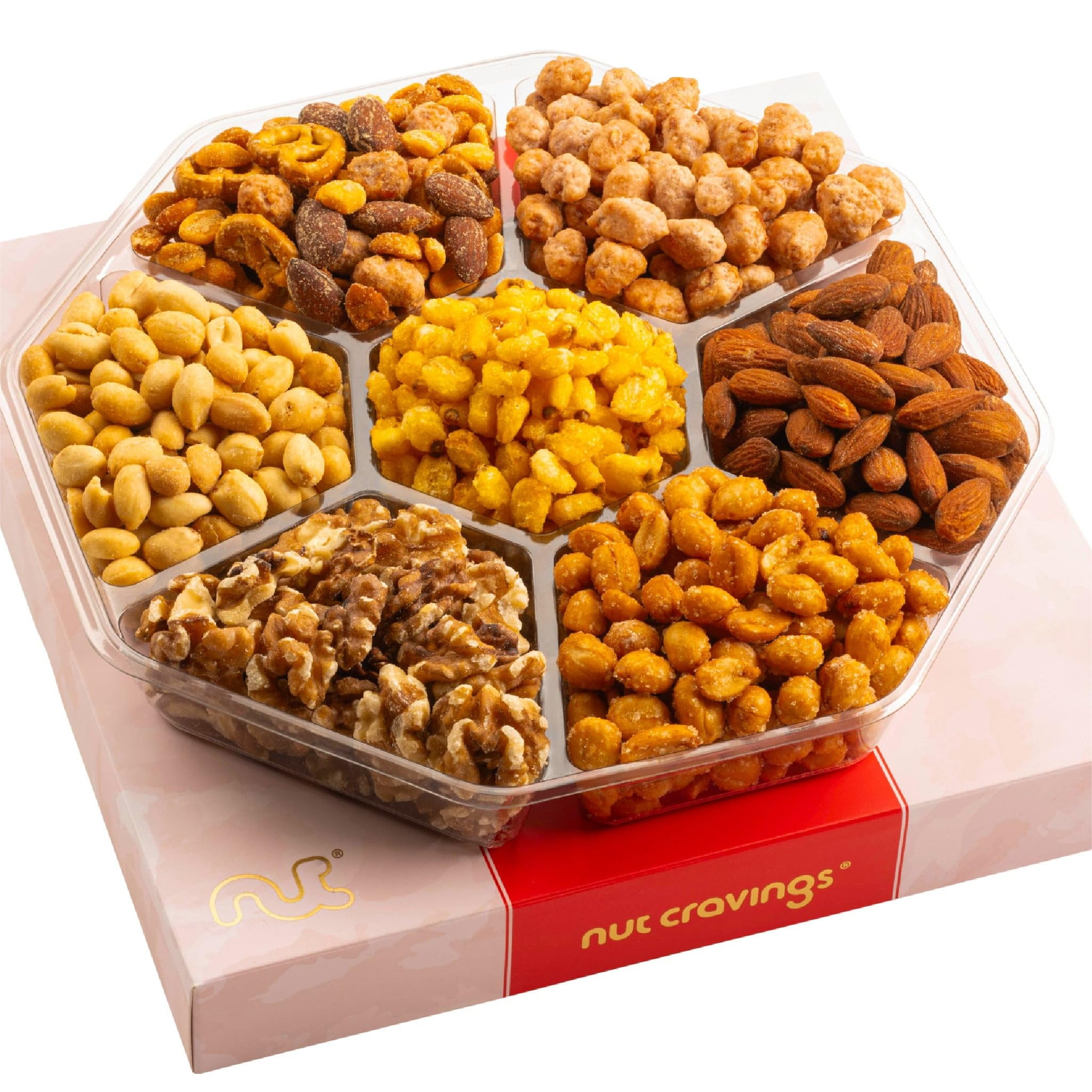 NUT CRAVINGS - Diwali BDF32 Sweets Hamper Mixed Nuts Gift Basket in Red ...
