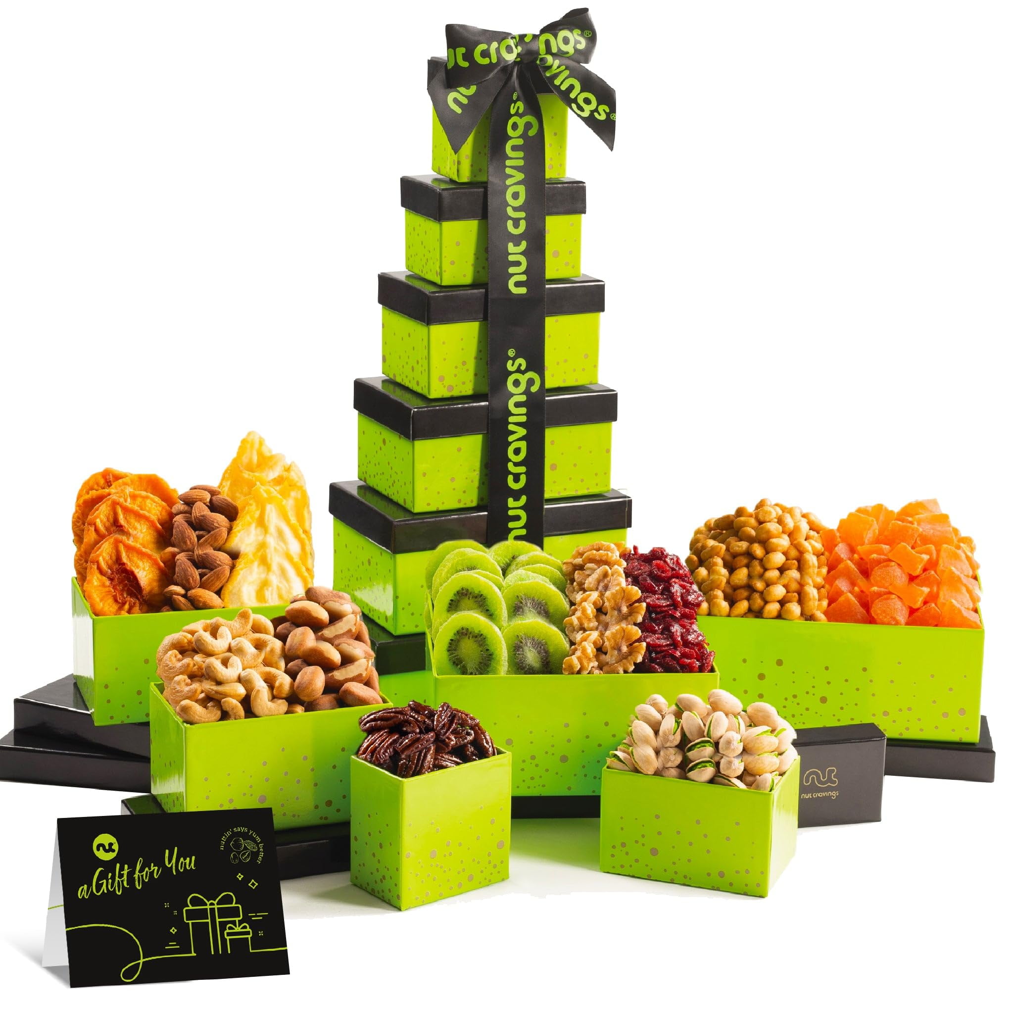 Nut Cravings Dried Def29 Fruit Mixed Nuts Gift Basket Green Tower