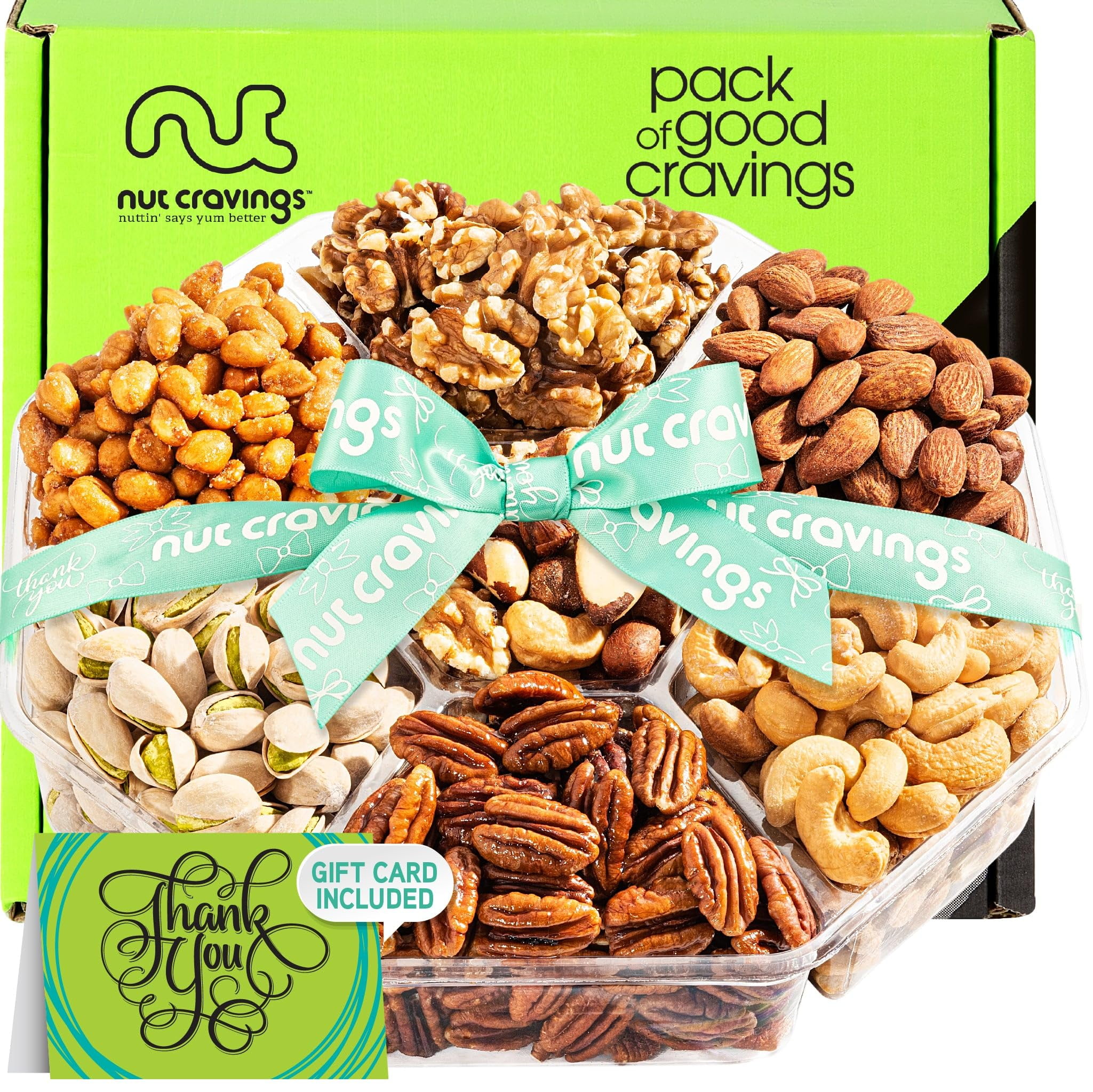 NUT CRAVINGS Gourmet Collection DEF29 - Thank You Appreciation, Nuts Gift Basket with Thank You ...