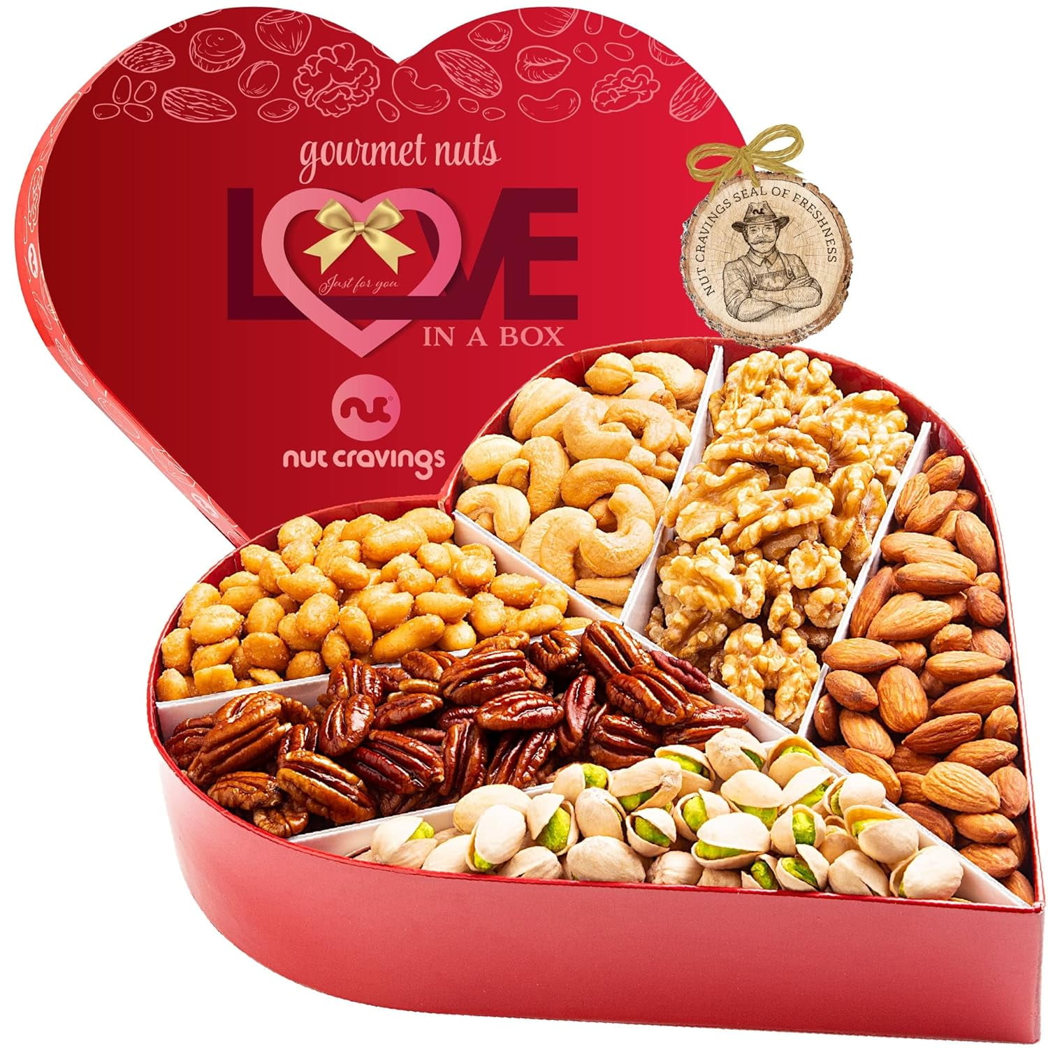 NUT CRAVINGS Gourmet Collection - Holiday Christmas Mixed Nuts Heart ...