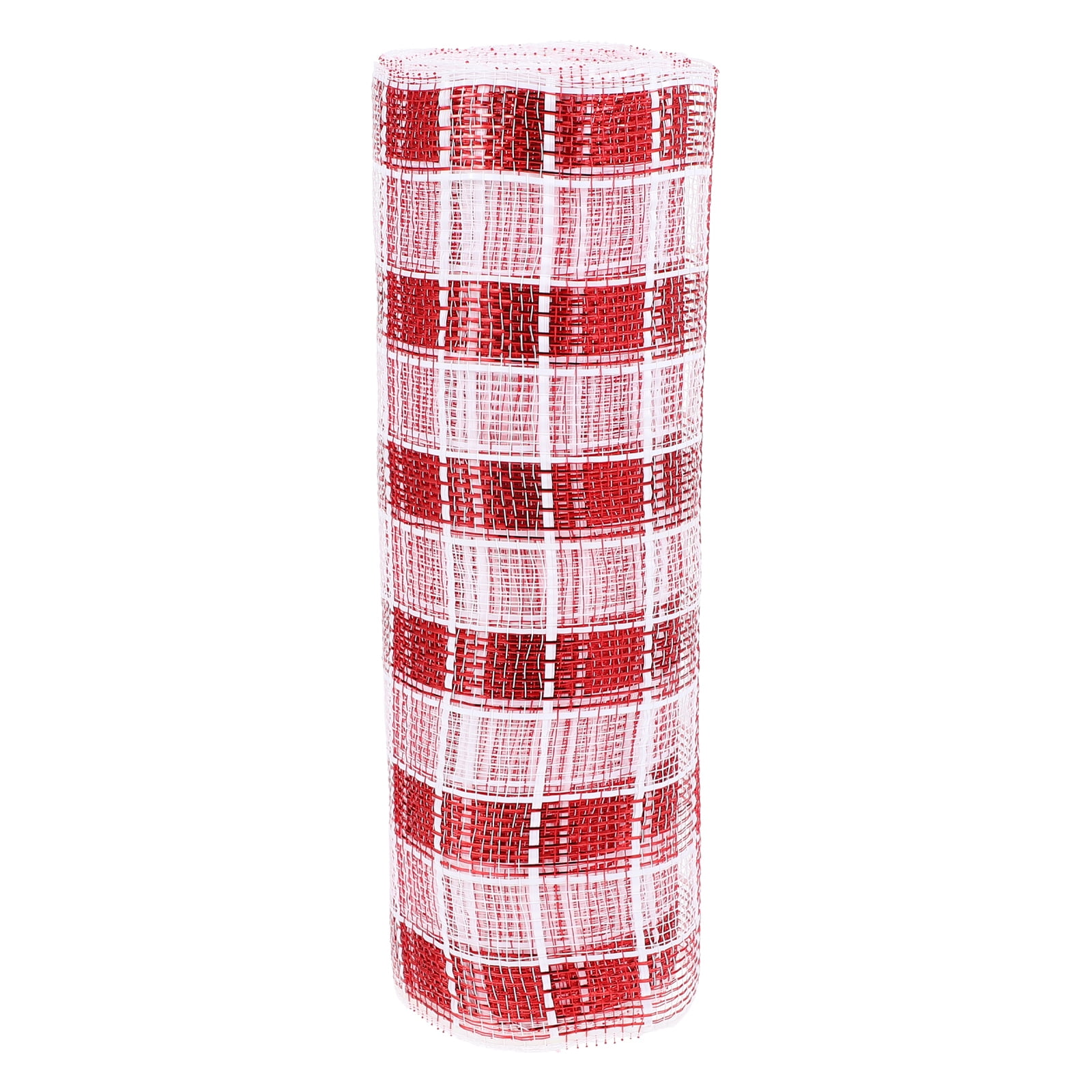 GOOHOCHY 1 Roll Red White Polyester Decorative Mesh Ribbons for Gift ...