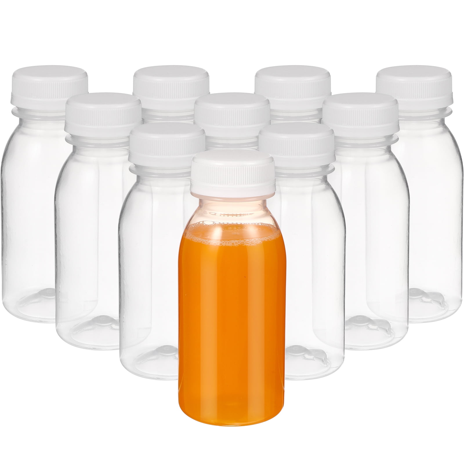 NUTEDOM 10 Pack 200ml Reusable Clear Juice Bottles with Caps for ...