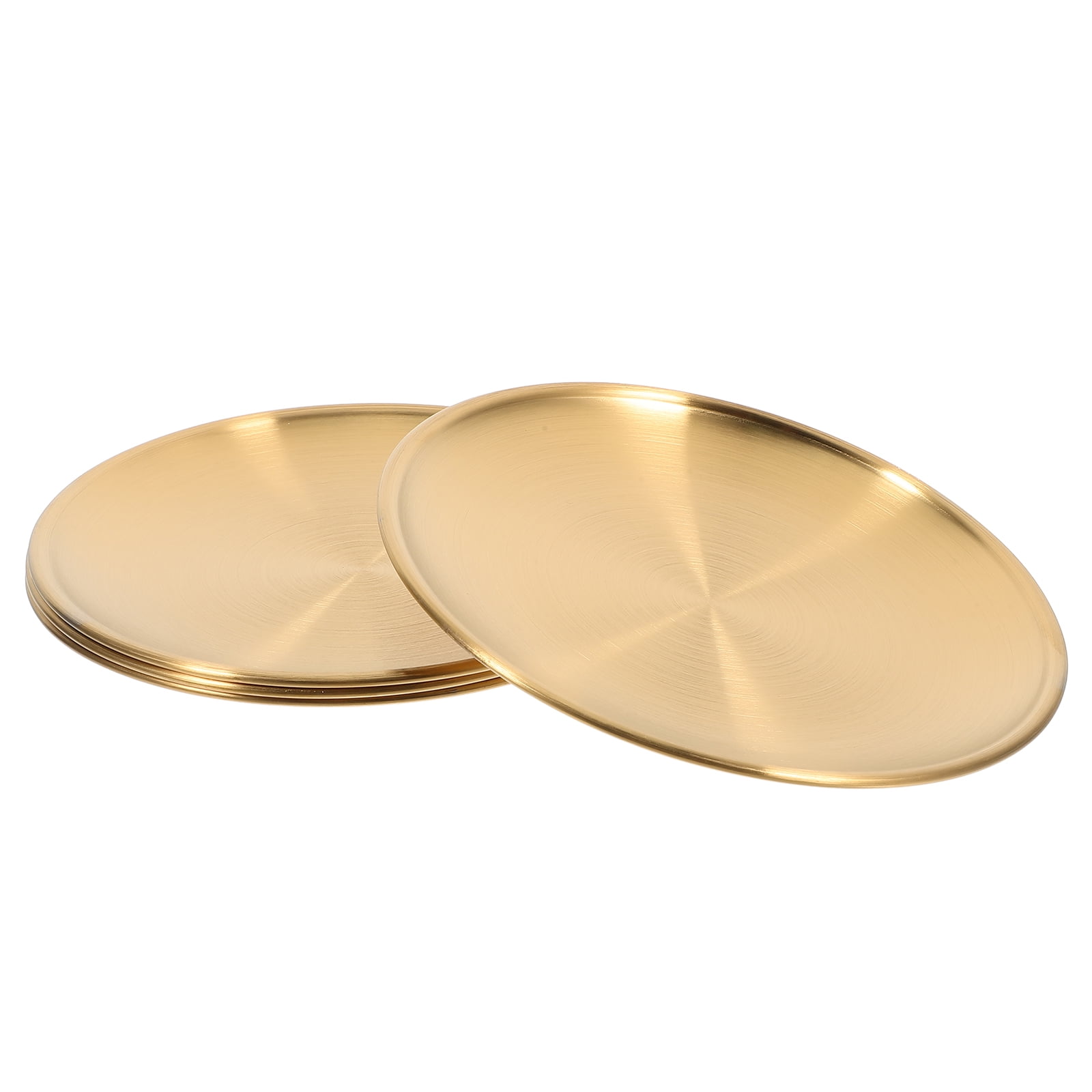 NUTEDOM 4Pcs Stainless Steel Salad Plates 4.2inch Round Gold Dinner ...
