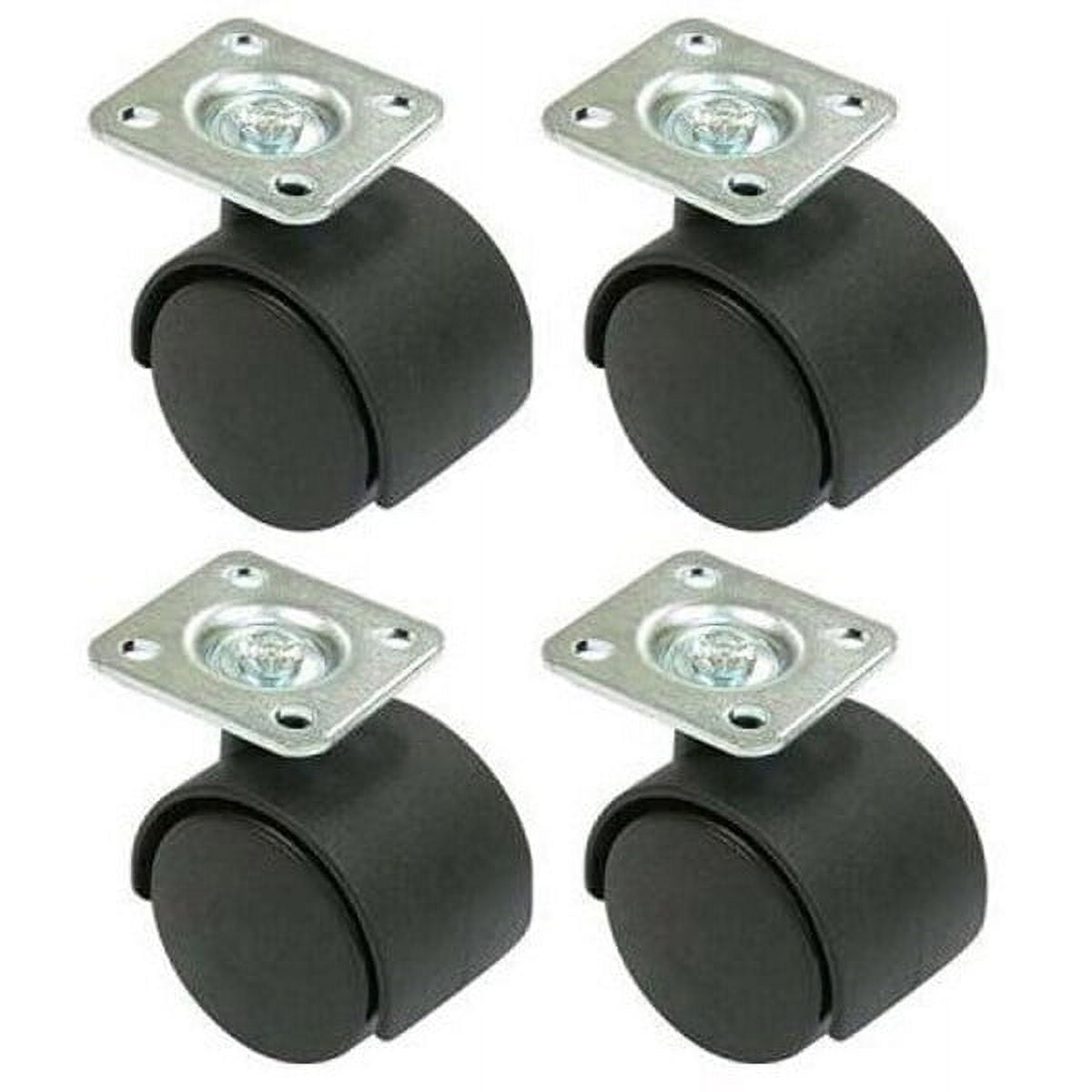 NUTEDOM 4pcs Swivel Furniture Castors Casters with Fixing Plate (Black ...