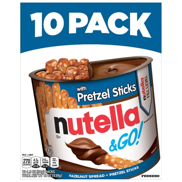 NUTELLA & GO Hazelnut and Cocoa Spread with Pretzel Sticks - 10 Pack ...