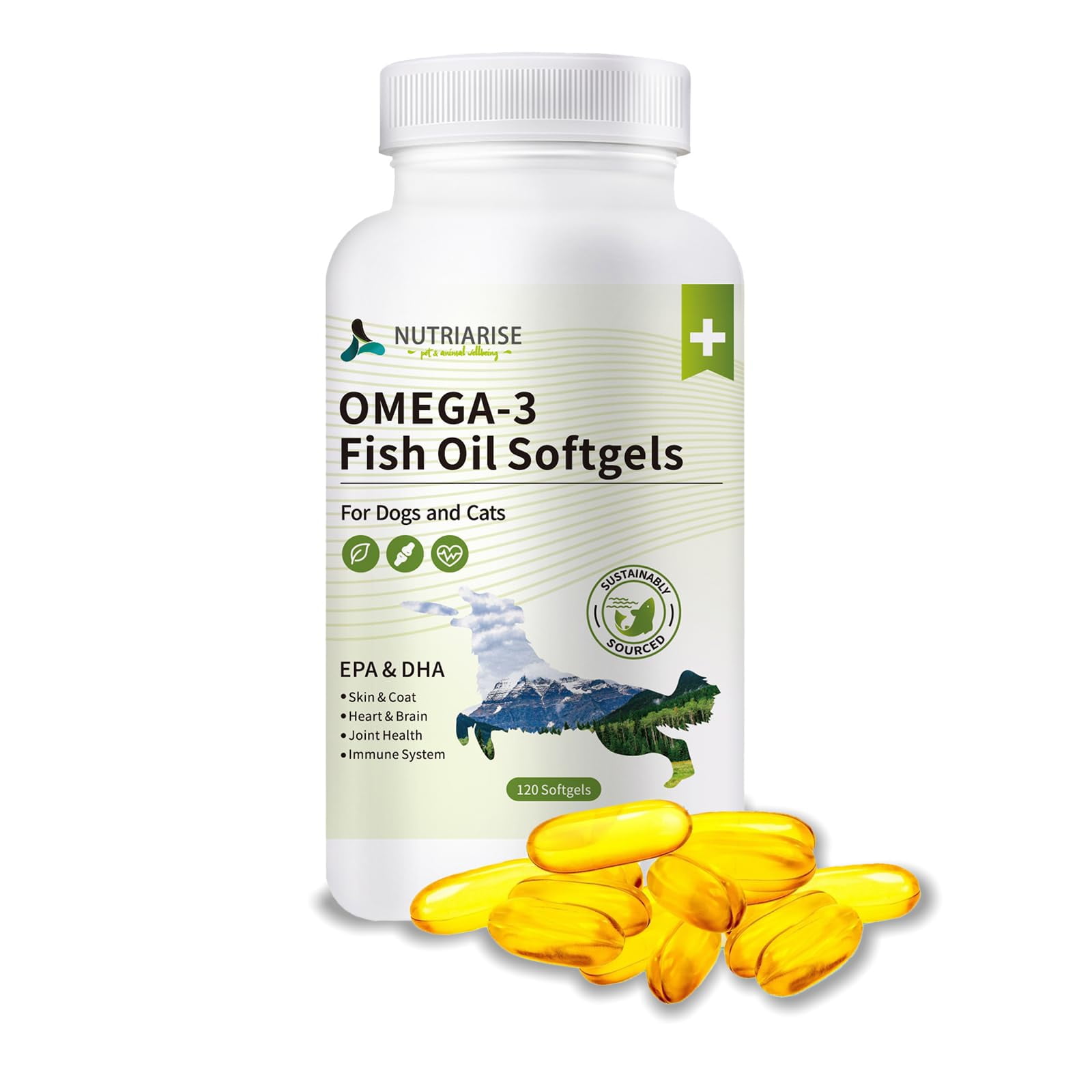 【NUTRIARISE】 Omega 3 Fish IRF13 Oil for Dogs Cats, Dog & Cat Fish Oil ...