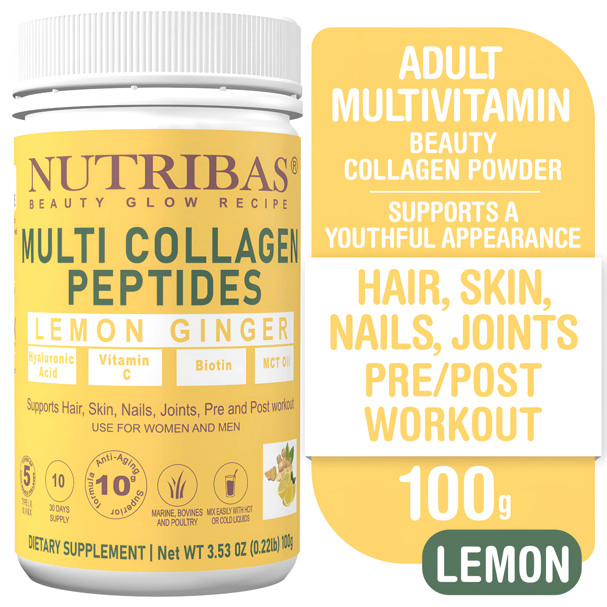 Proteins Collagen Peptides Powder Supplement for Hair, Skin and Nails ...