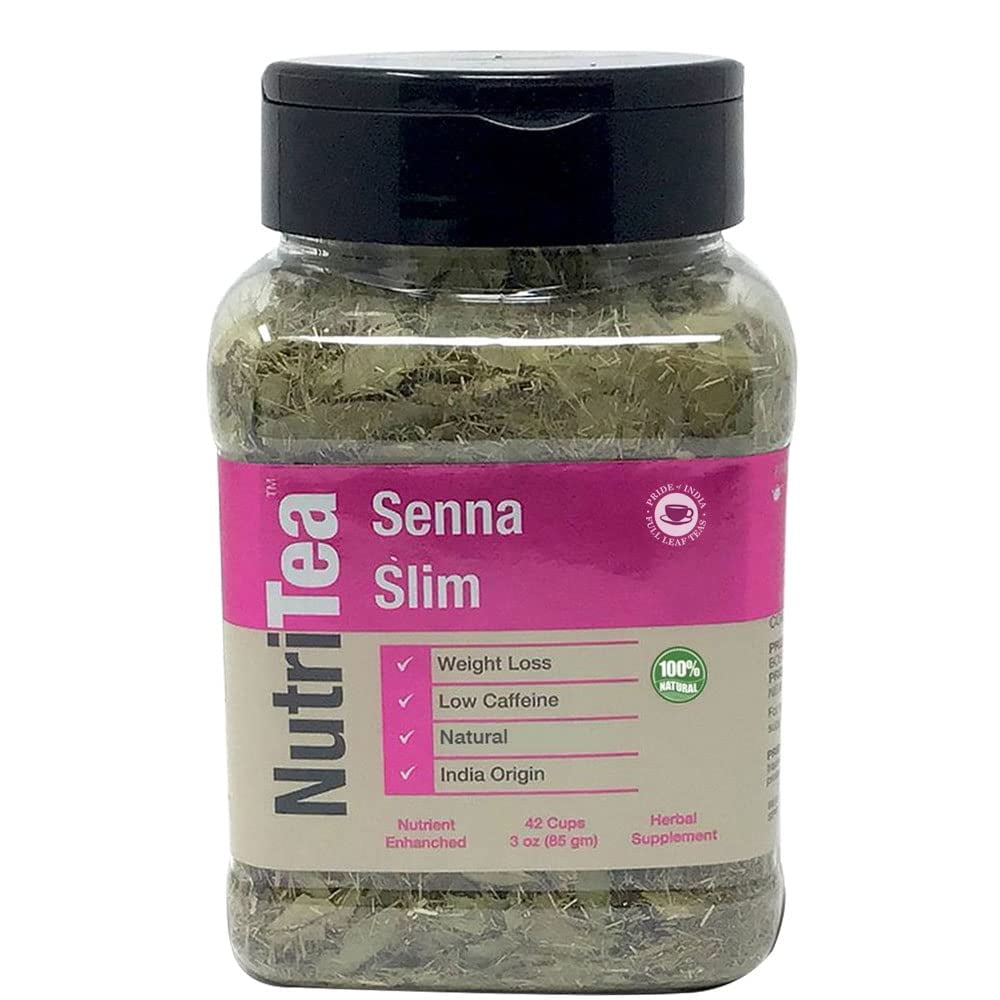 NUTRITEA Natural Senna Slim, 3 oz(85 gm) Full Leaf Gourmet Jar - Makes ...