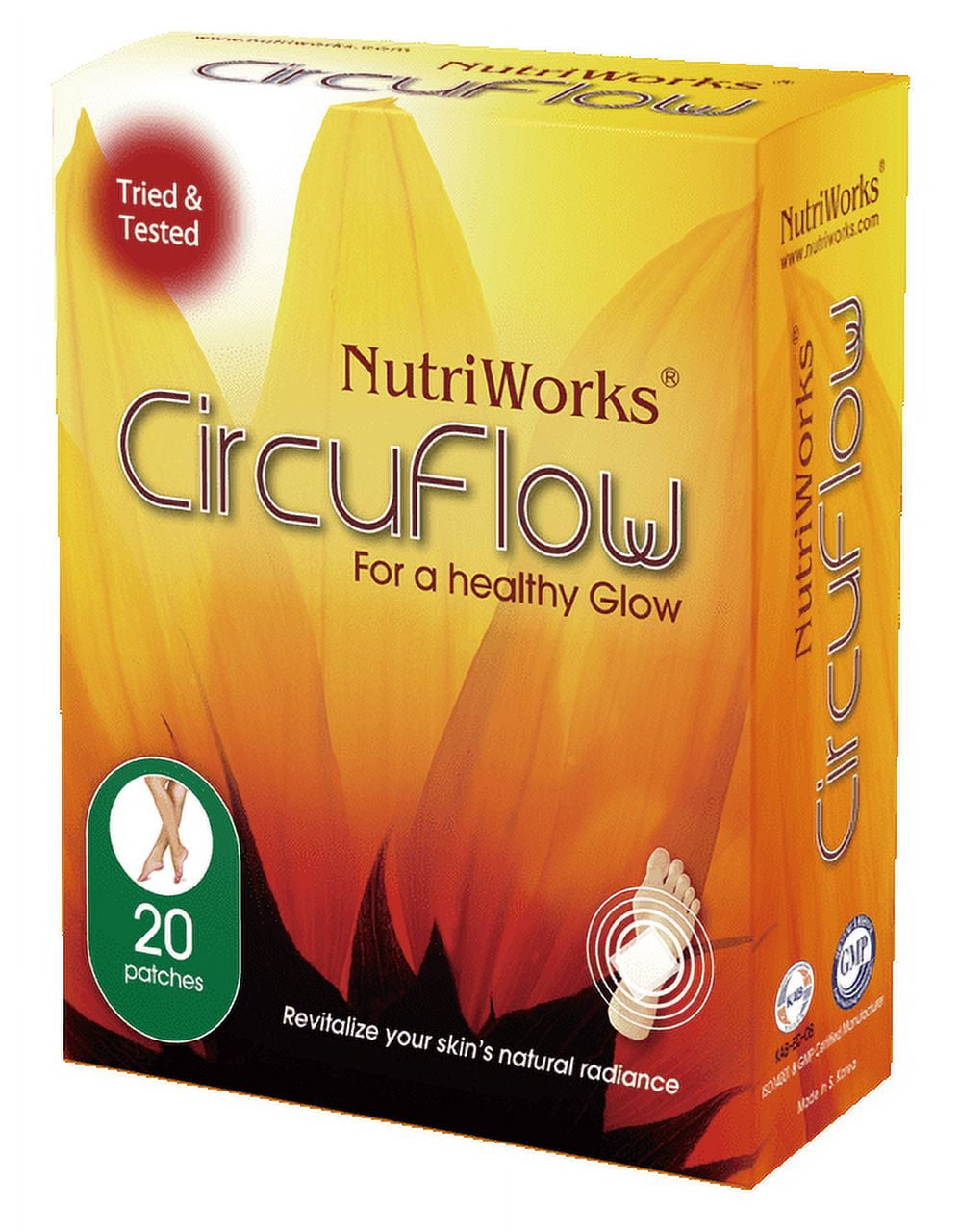 NUTRIWORKS - CIRCUFLOW PATCHES (20 PCS) – SUPPORTS HEALTHY CIRCULATION ...