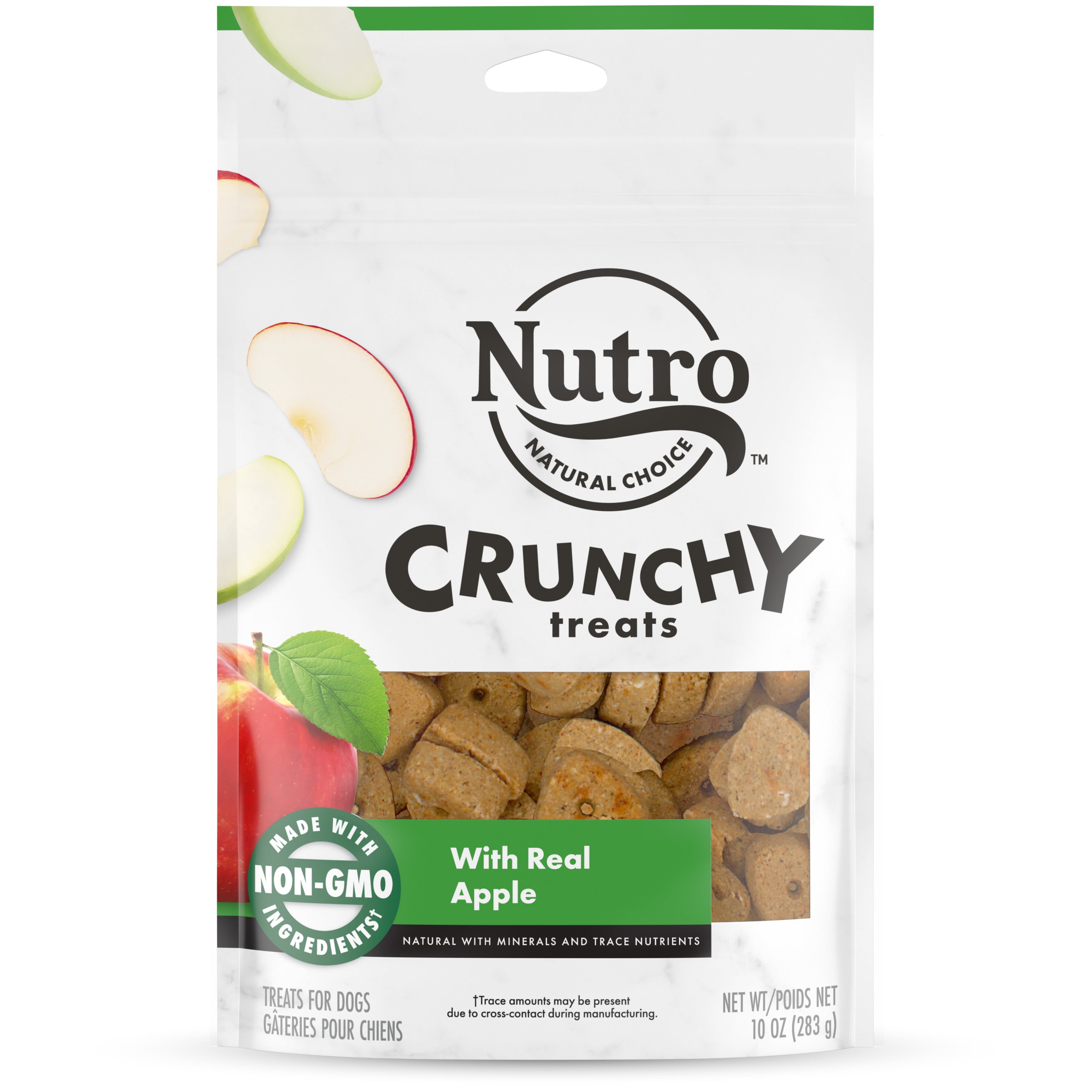 NUTRO Crunchy Dog Treats with Real Apple, 10 oz. Bag - Walmart.com