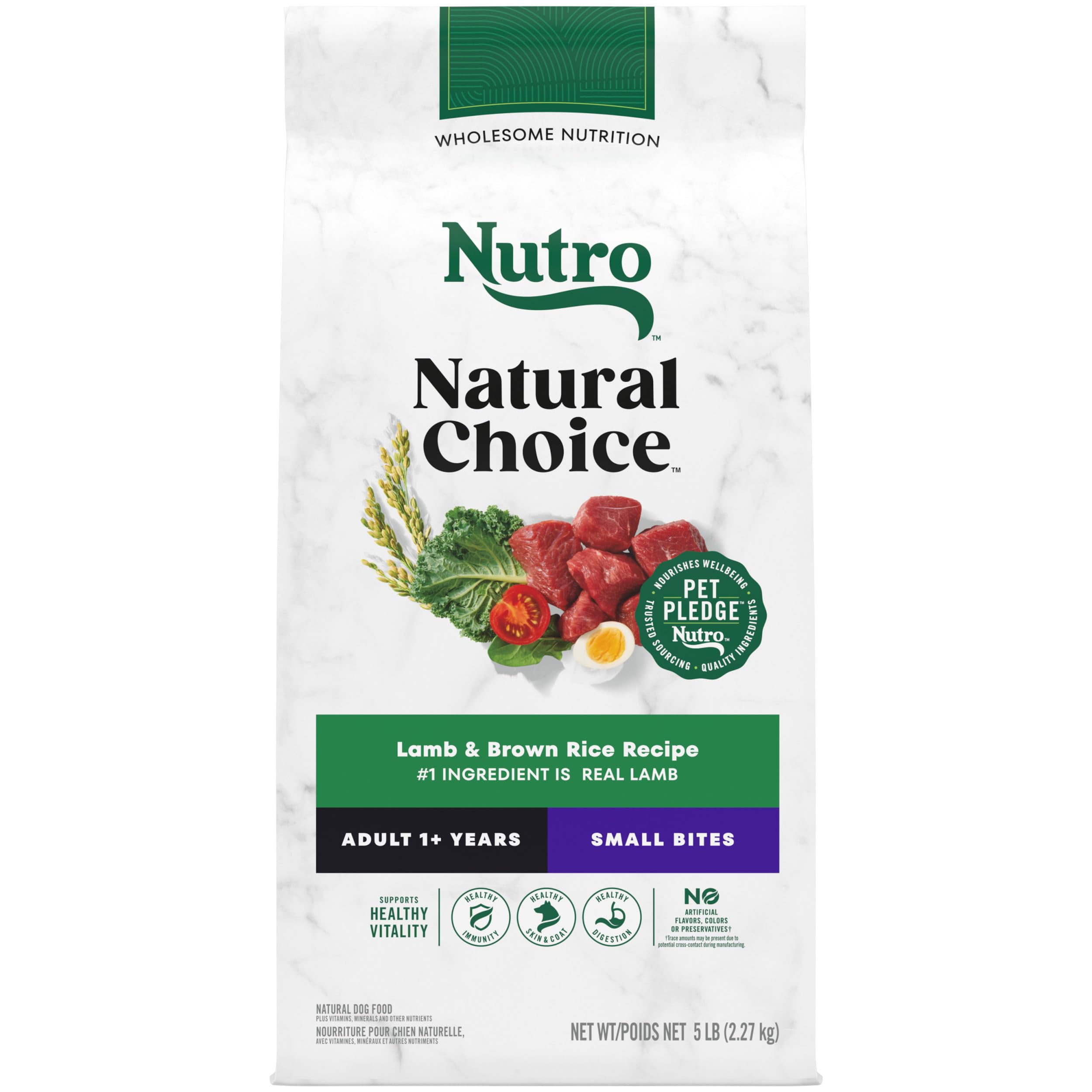 NUTRO NATURAL CHOICE Small STF9 Bites Adult Dry Dog Food, Lamb & Brown ...