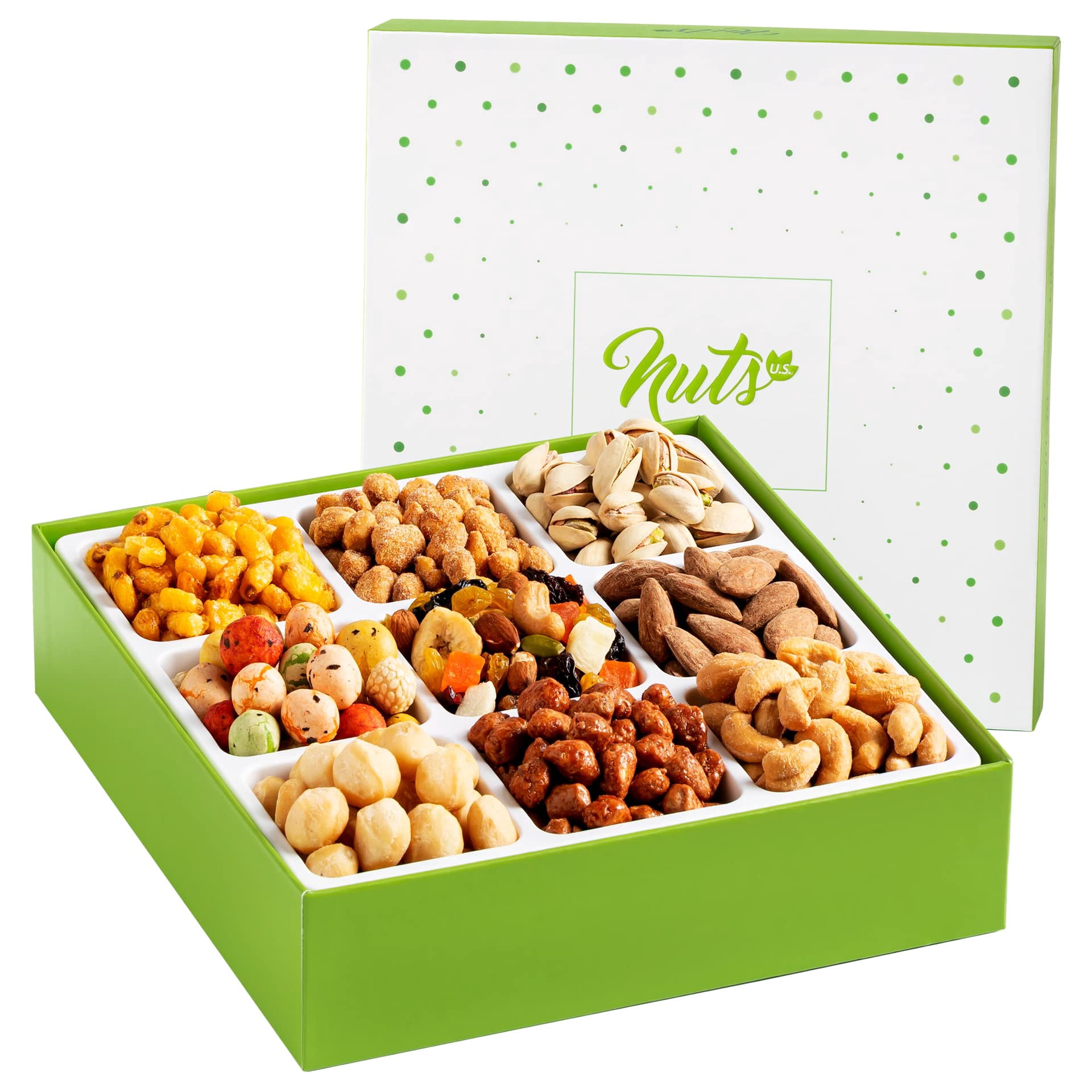 NUTS U.S. 9-Variety Dried DEF29 Fruits & Nuts Gift Basket - Healthy ...