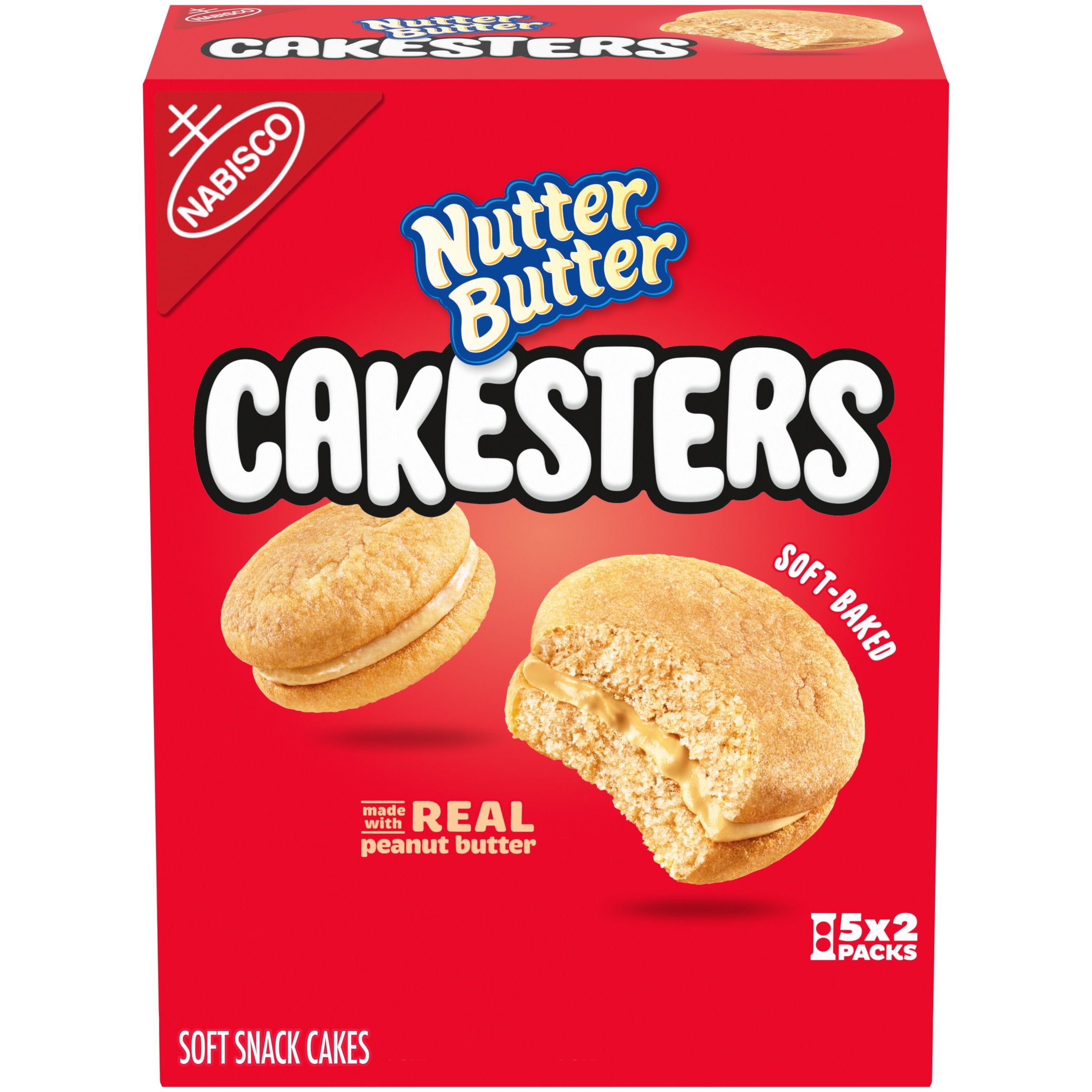 NUTTER BUTTER Cakesters Soft Snack Cakes, 5 - 2.02 oz Snack Packs ...