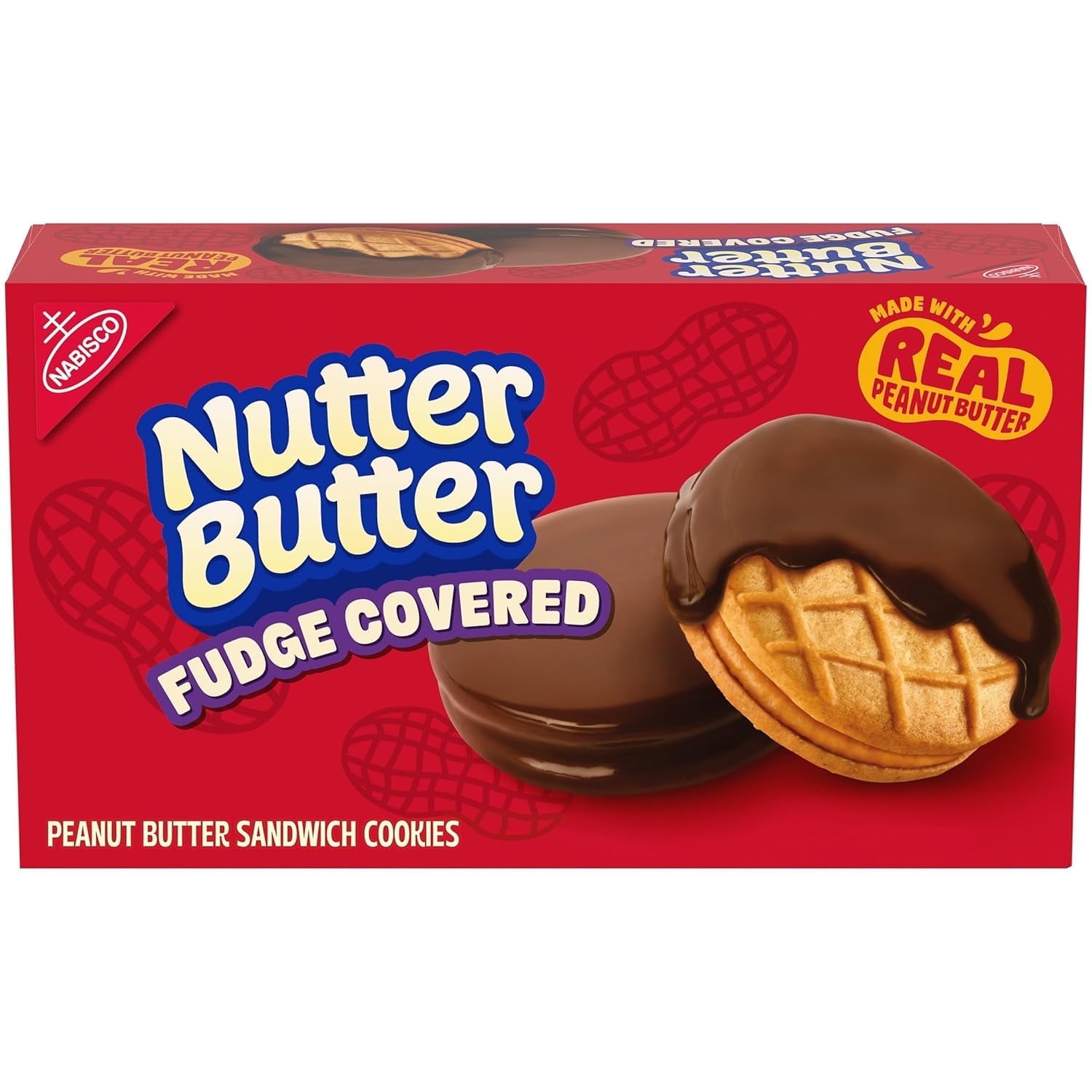 NUTTER BUTTER Fudge Covered Peanut Butter GMS Sandwich Cookies, 7.9 oz ...