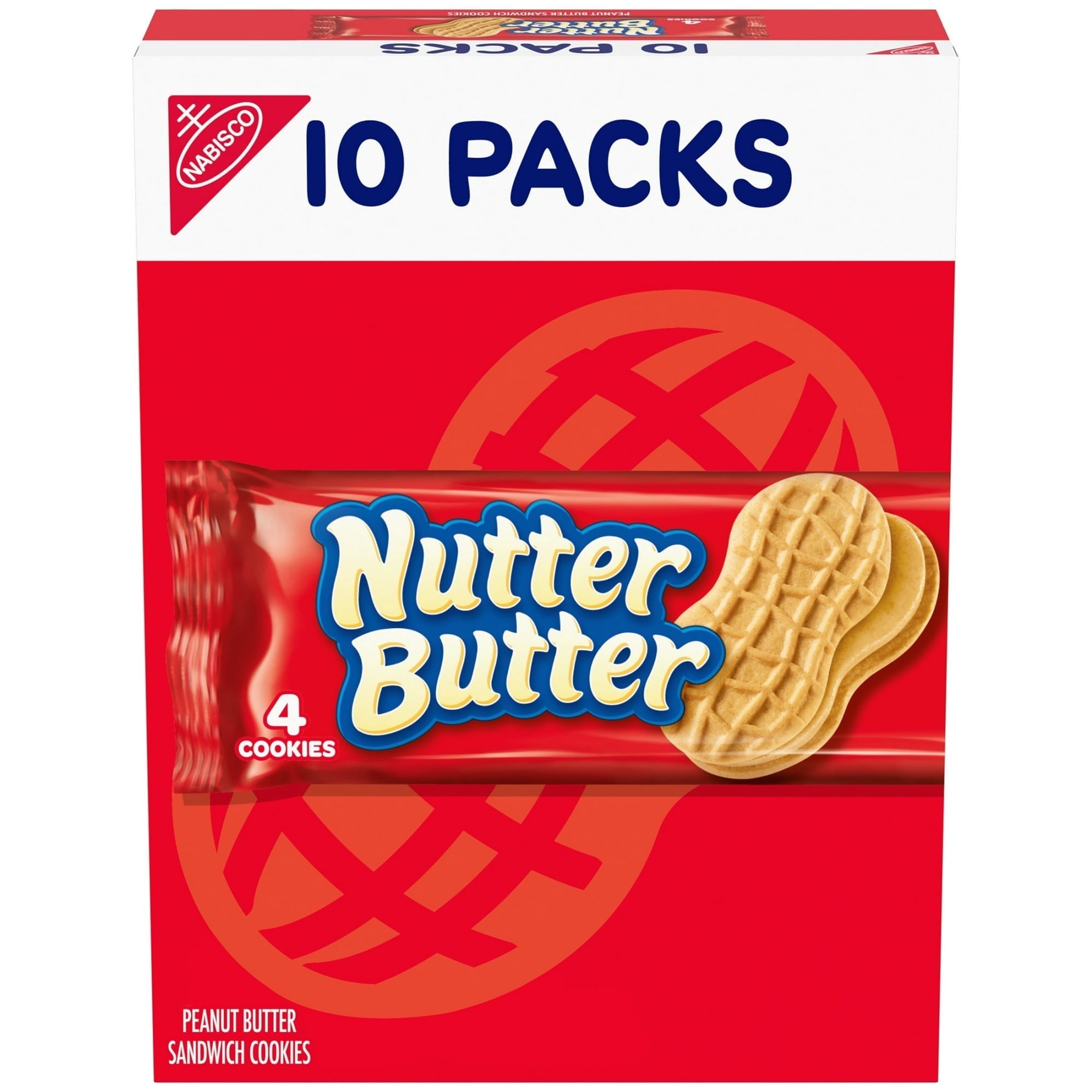 NUTTER BUTTER Peanut Butter Sandwich Cookies, School Snacks, 10 Snack ...