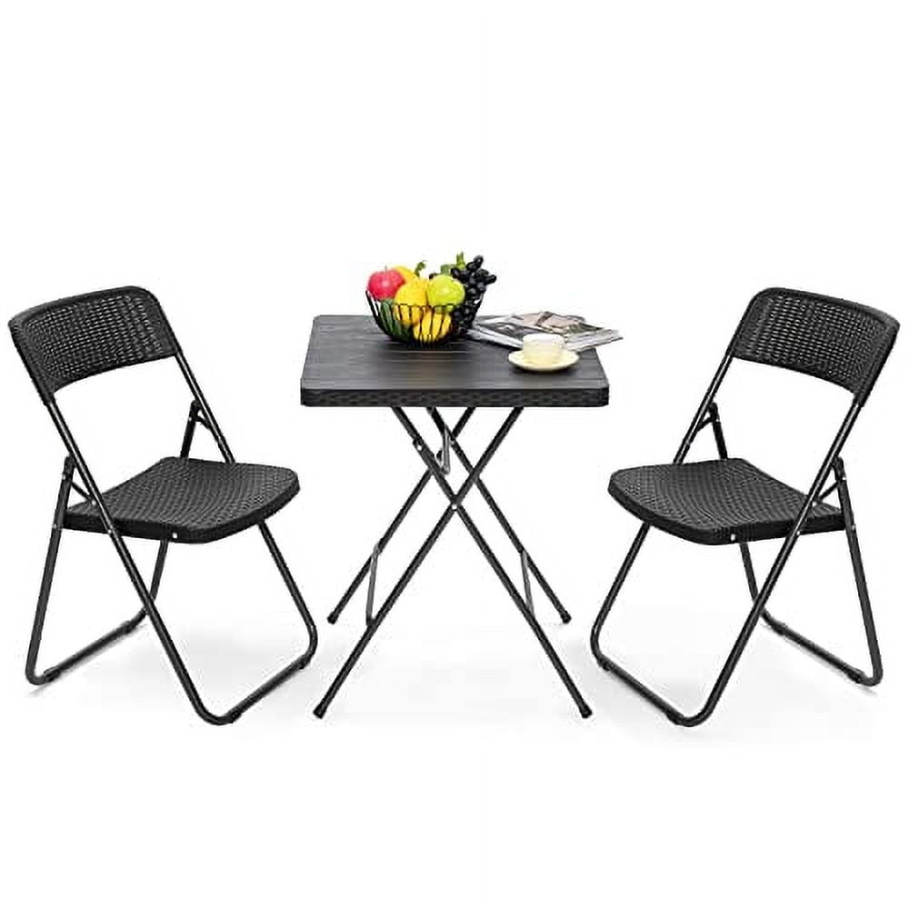 NUU GARDEN 3 Pieces Folding Patio Bistro Set Bistro Table and Chairs ...