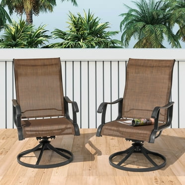 UDPATIO High Back Outdoor Dining Chairs Set of 2, All Weather Swivel ...